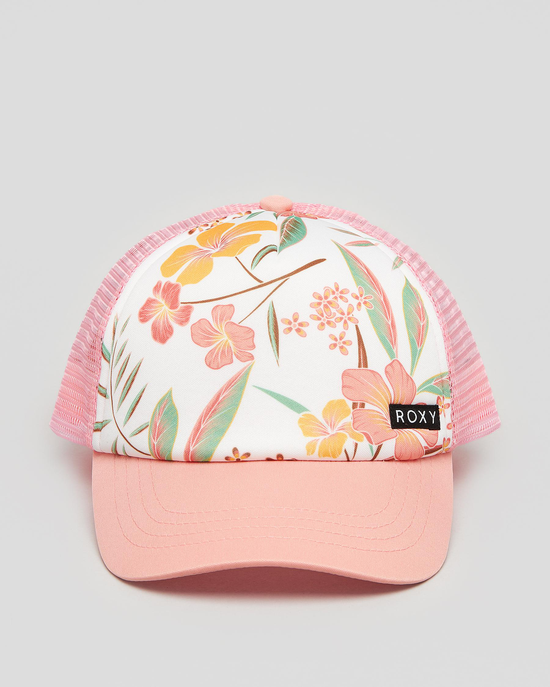 Shop Roxy Girls' Honey Coconut Trucker Cap In Bright White Chouarni ...