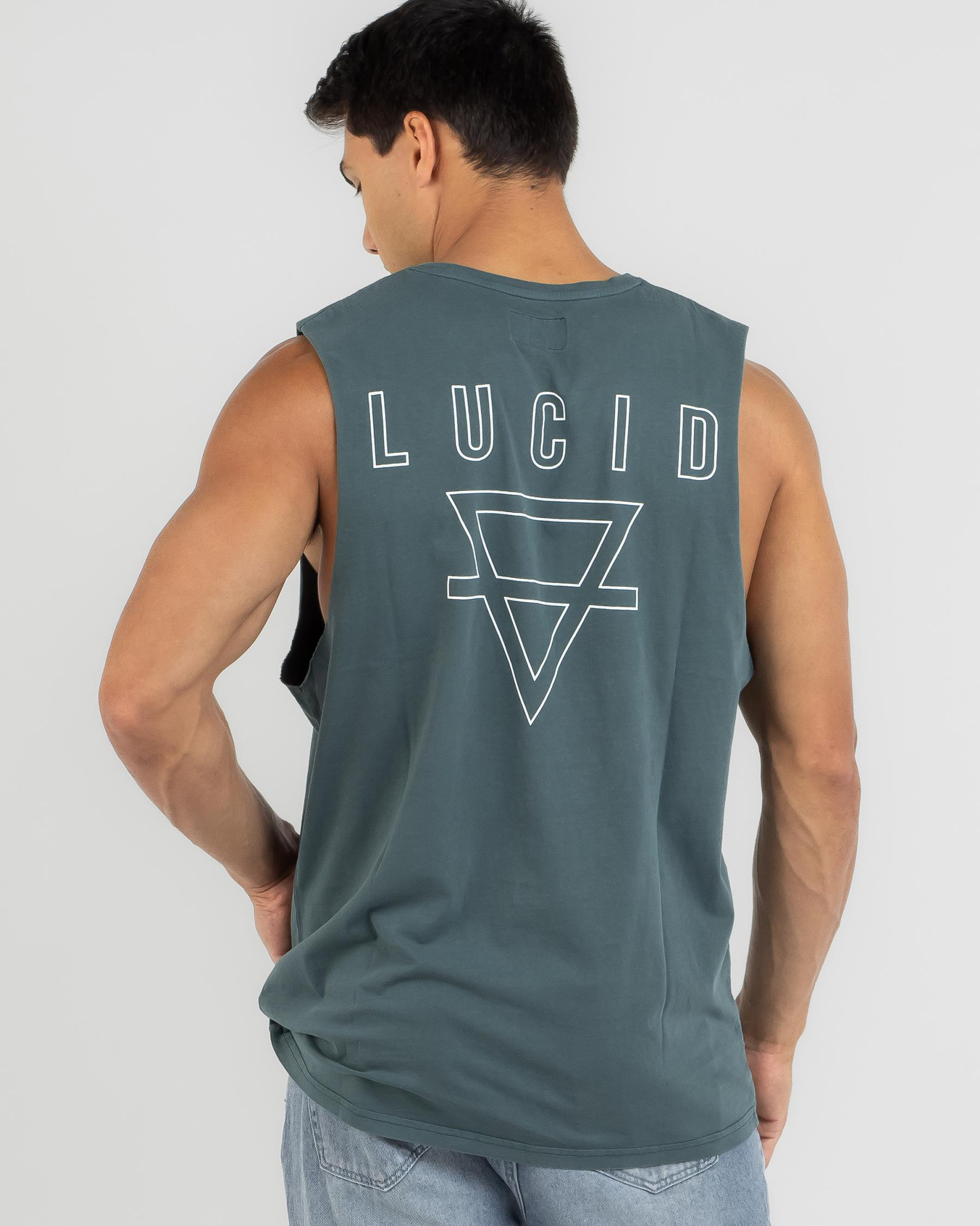 Shop Lucid Absolute Muscle Tank In Washed Green - Fast Shipping & Easy ...