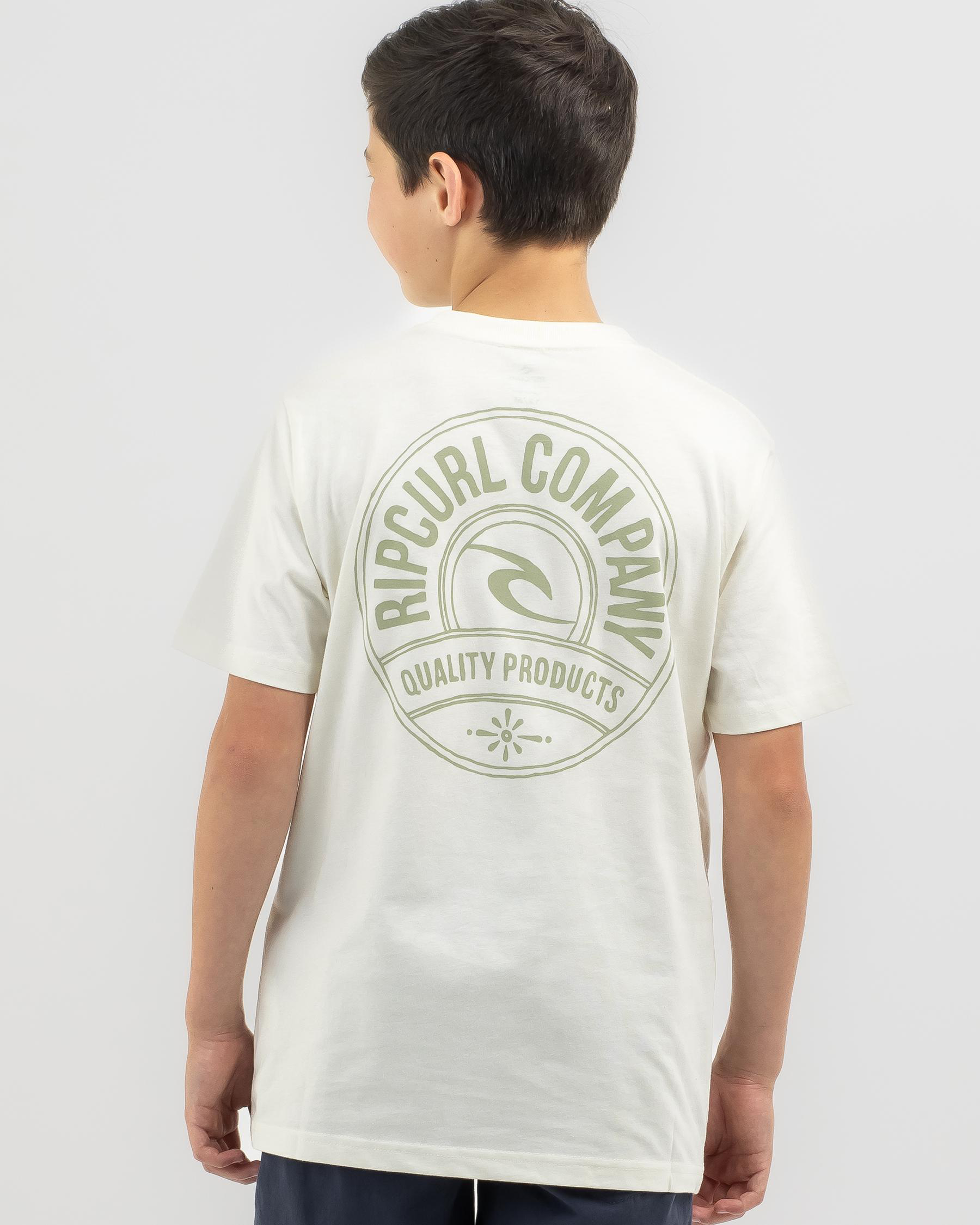 Shop Rip Curl Boys' Stapler T-Shirt In Bone - Fast Shipping & Easy ...