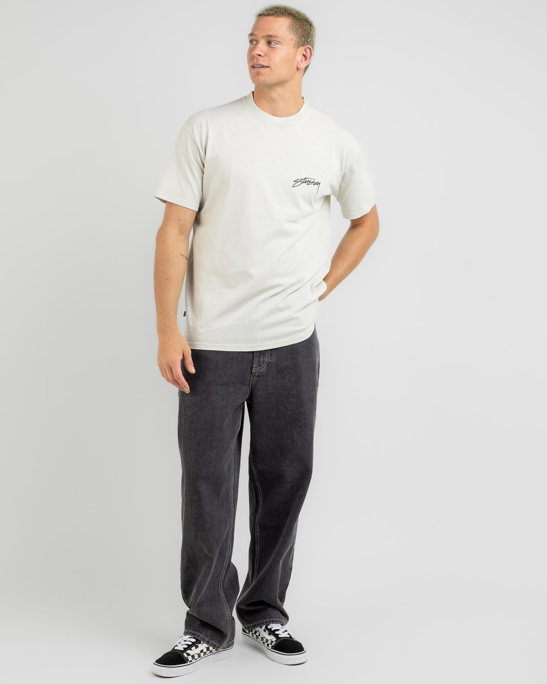 Shop Stussy Pigment Stussy Designs T-Shirt In Pigment White Sand/black ...