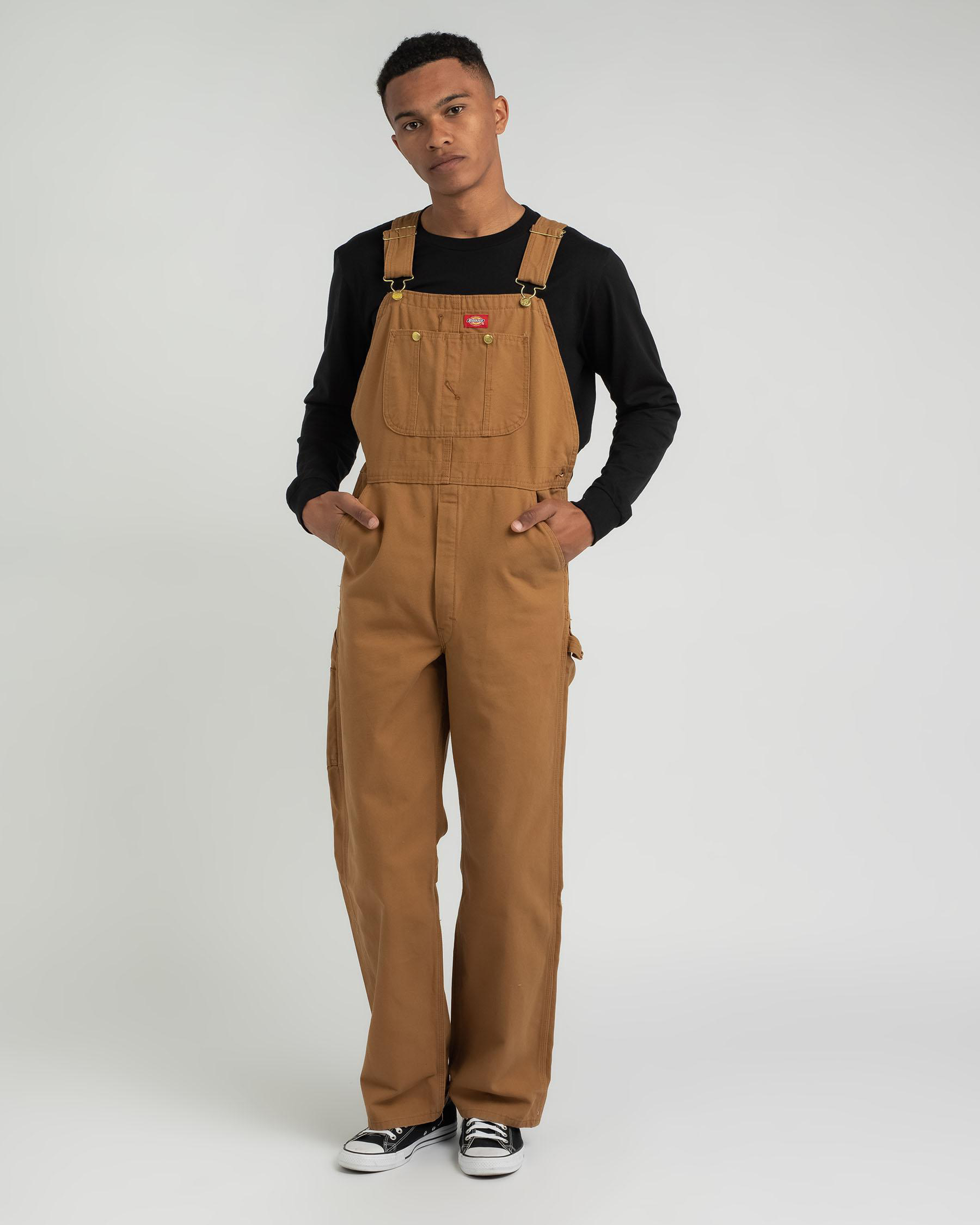 Shop Dickies Duck Overalls In Rinsed Brown Duck - Fast Shipping & Easy ...