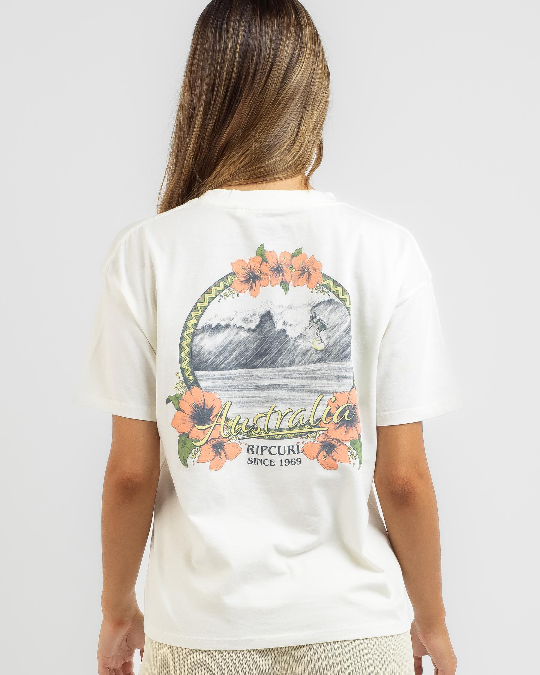 Shop Rip Curl Hula Surfer Relaxed Tee In Bone - Fast Shipping & Easy ...