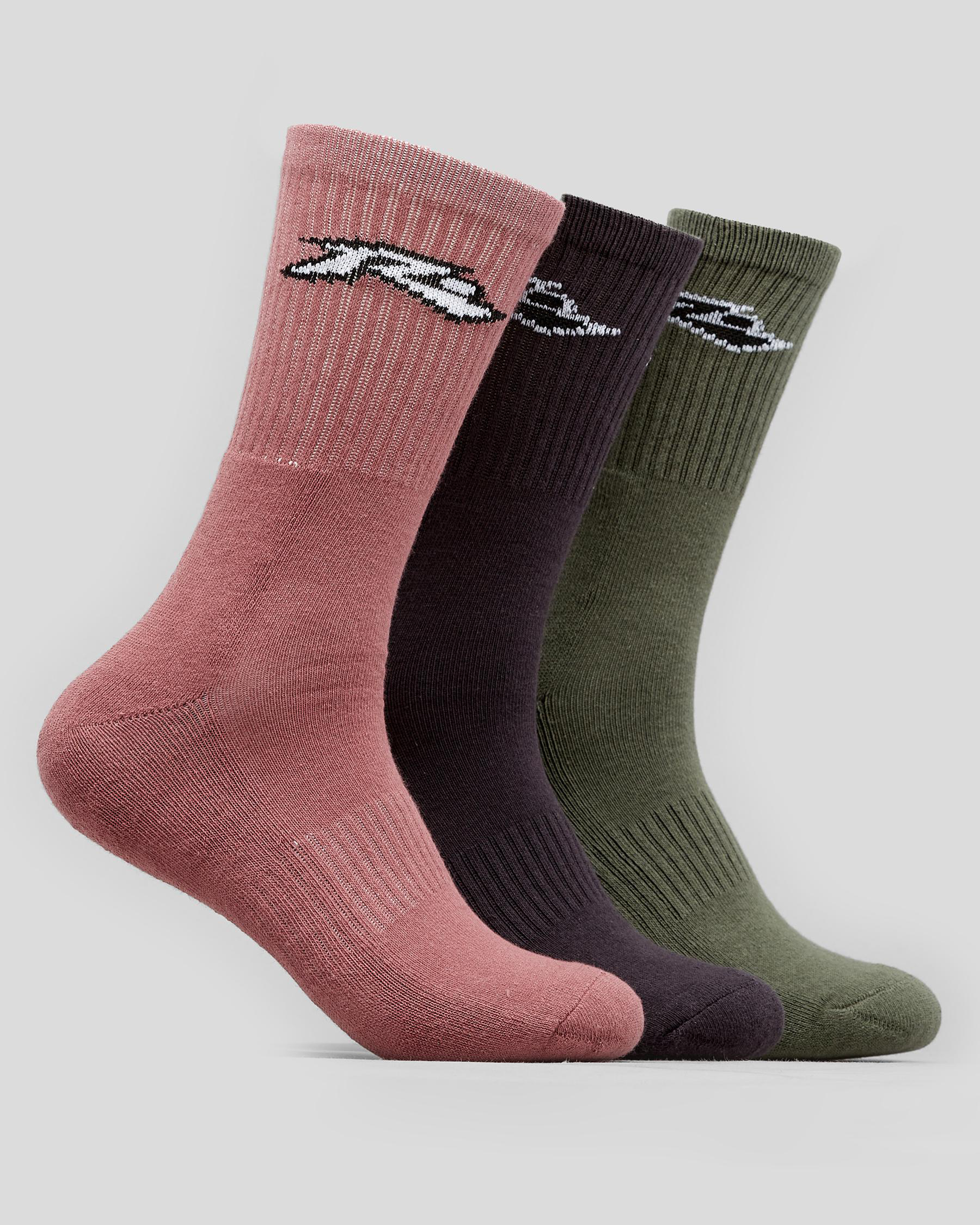 Shop Rusty Wash Up Mid Calf Socks 3 Pack In Multi 2 - Fast Shipping ...