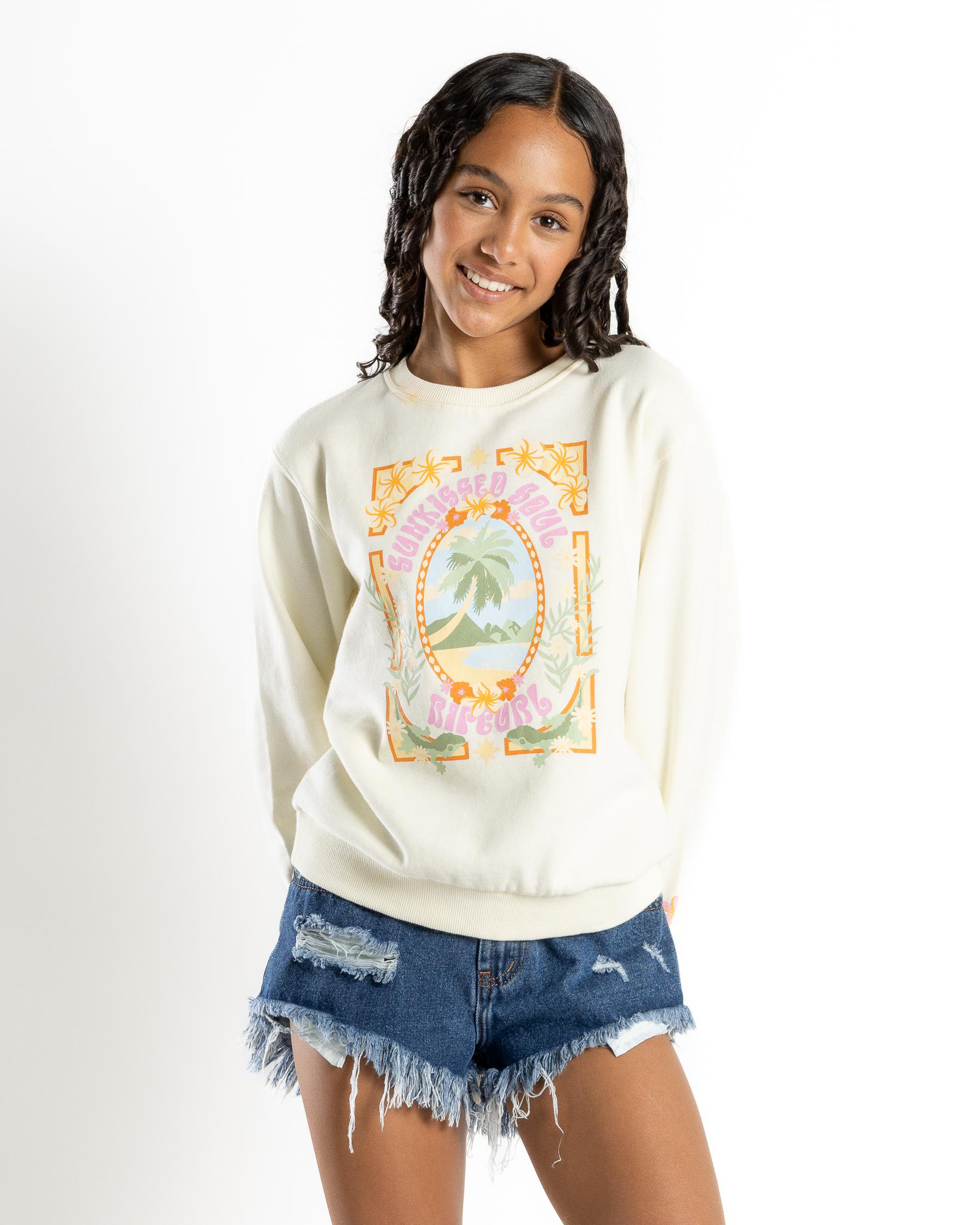 Rip Curl Girls' Island Bliss Art Sweatshirt In Bone - FREE* Shipping ...