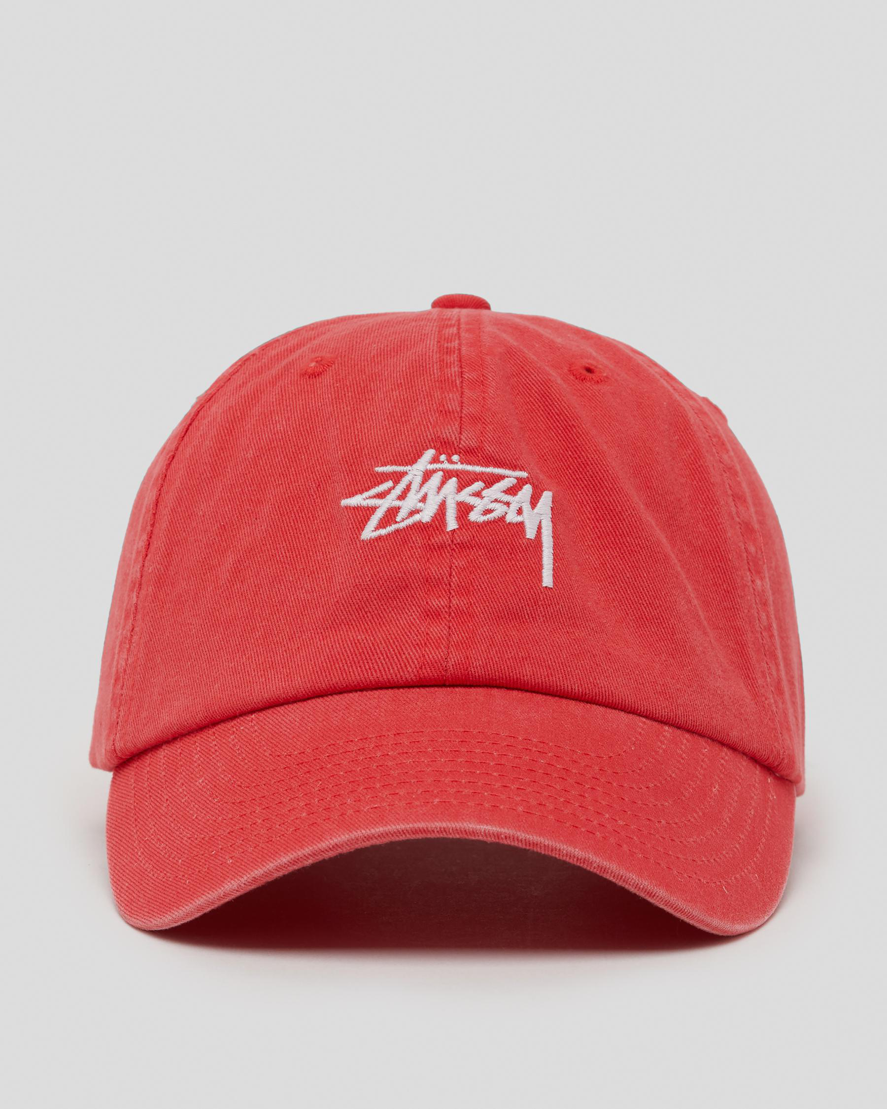 Shop Stussy Stock Low Pro Cap In New Washed Red - Fast Shipping & Easy ...