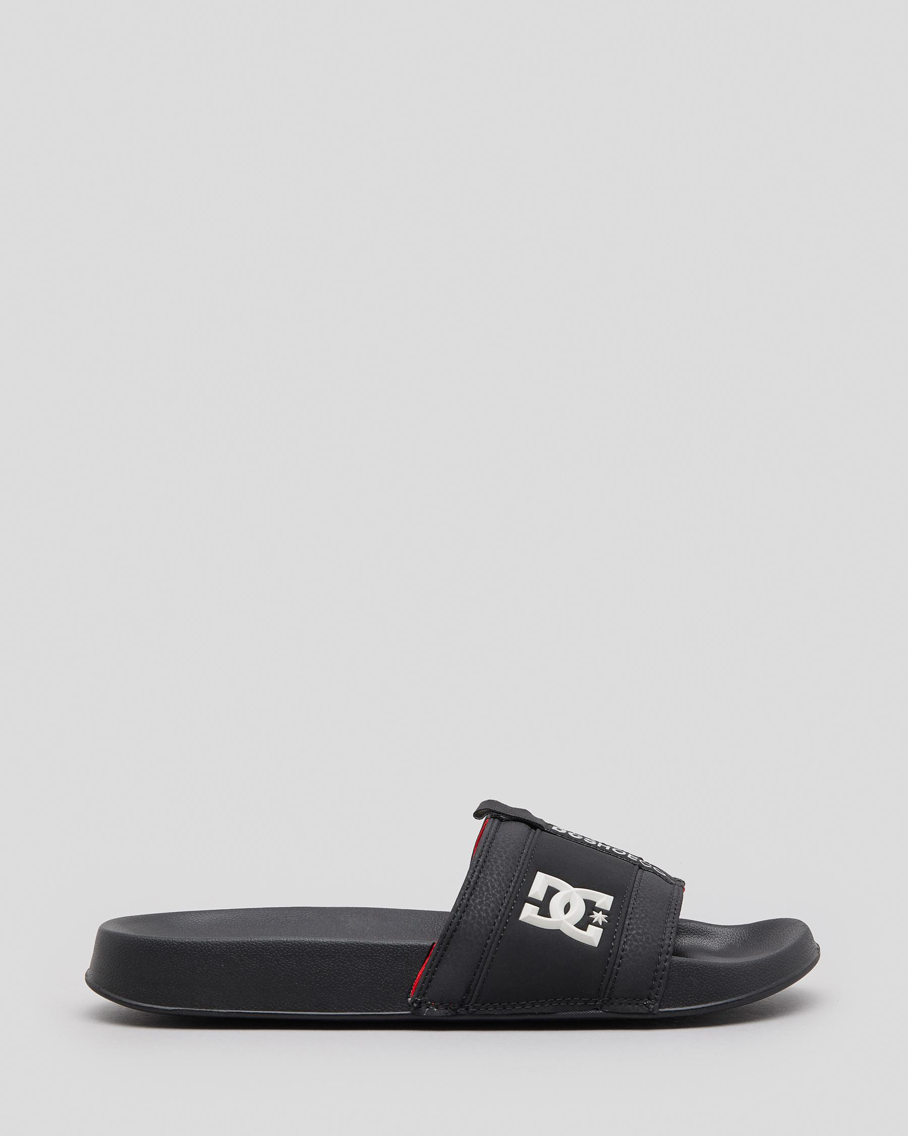 DC Shoes Lynx Slides In Black/grey/red - FREE* Shipping & Easy Returns ...