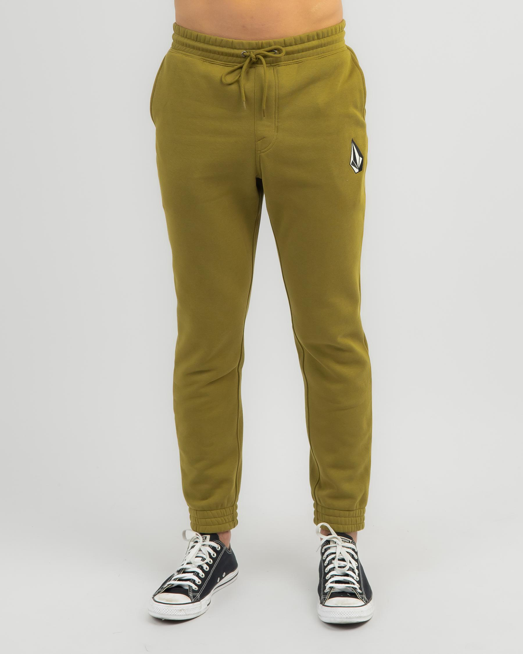 Shop Volcom Vologo Fleece Track Pants In Old Mill - Fast Shipping ...