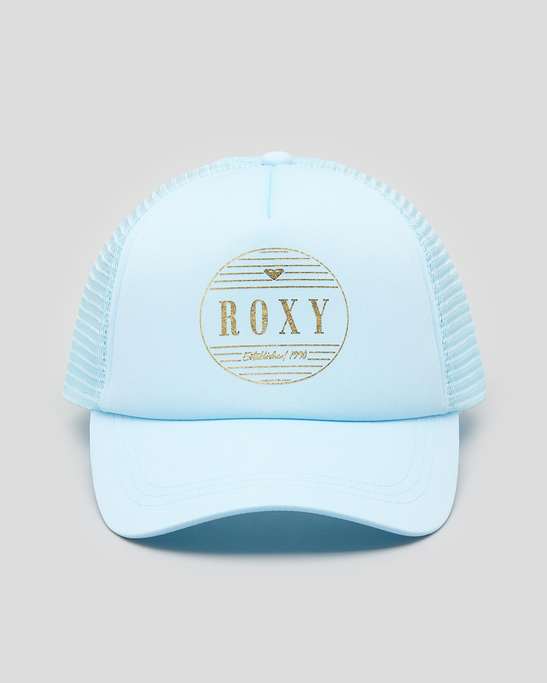 Shop Roxy Brennan Trucker Cap In Cool Blue - Fast Shipping & Easy ...