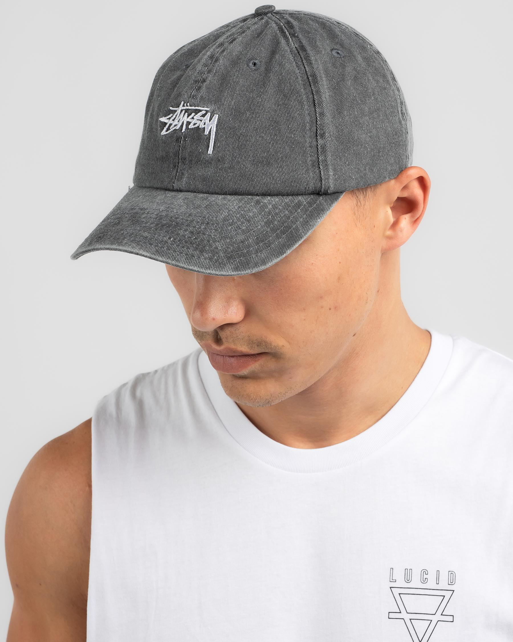 Shop Stussy Stock Low Pro Cap In Washed Black Denim - Fast Shipping ...