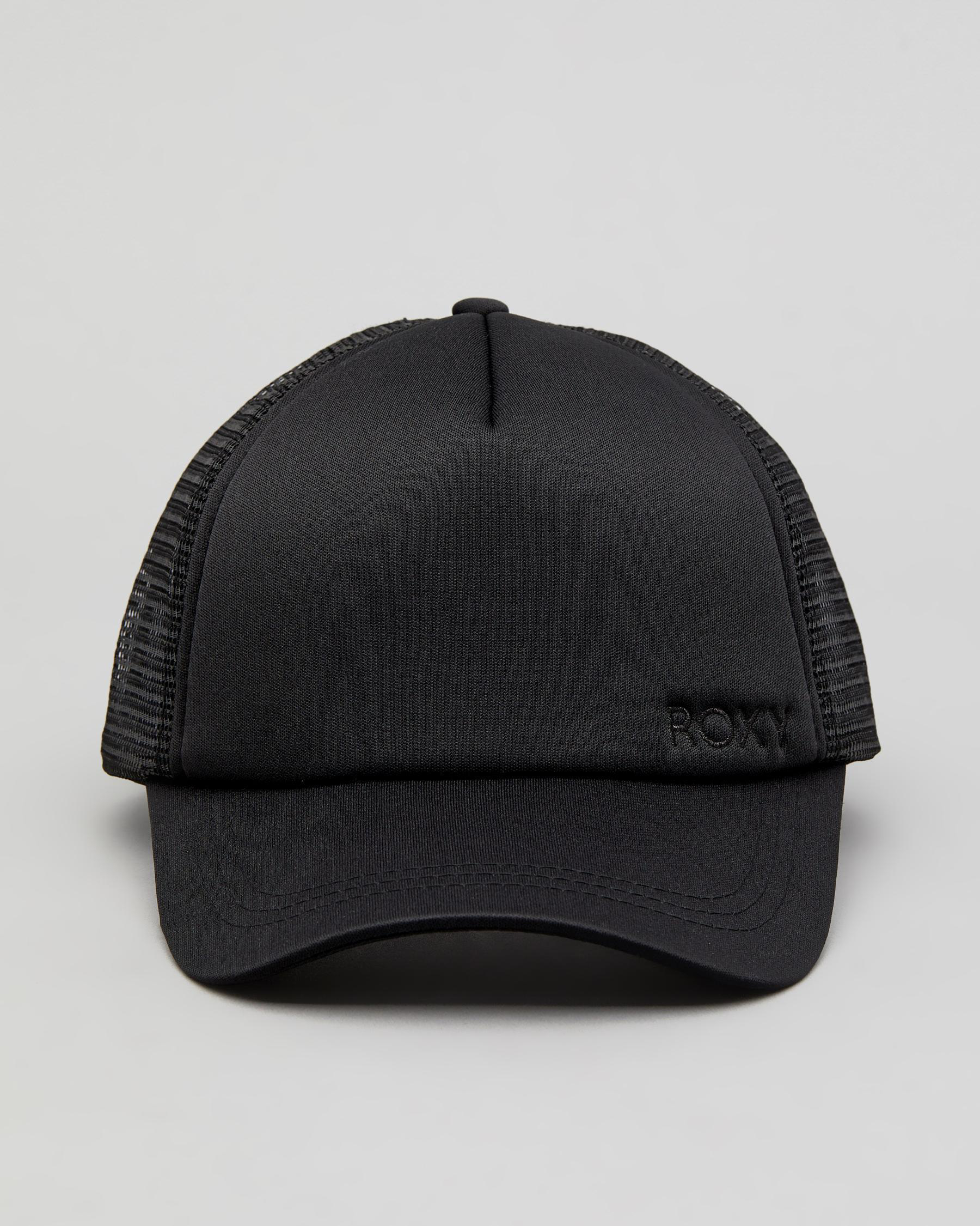 Shop Roxy Finishline 2 Trucker Cap In True Black - Fast Shipping & Easy ...