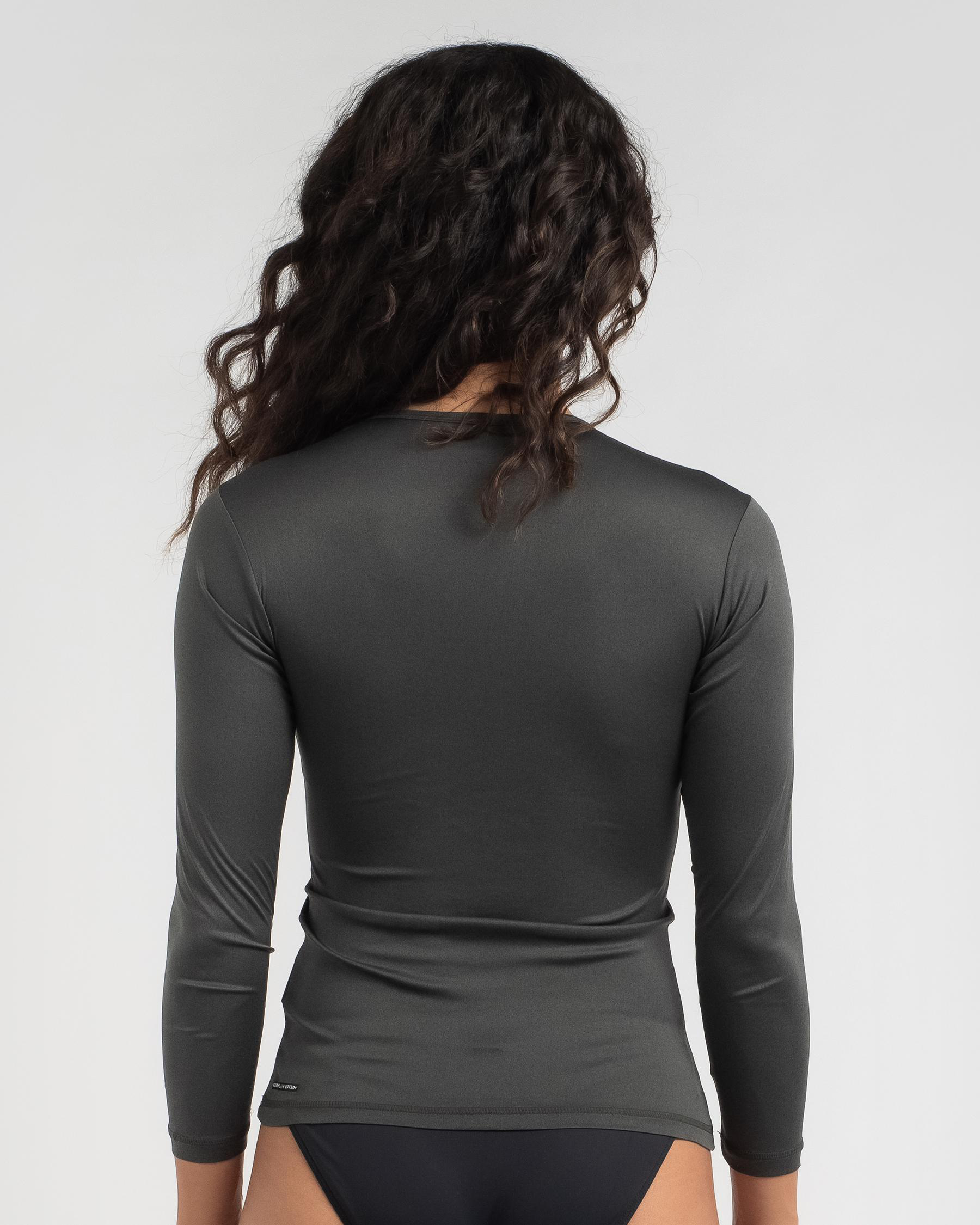 Shop Rip Curl Whitewash Long Sleeve Rash Vest In Black 0090 - Fast ...