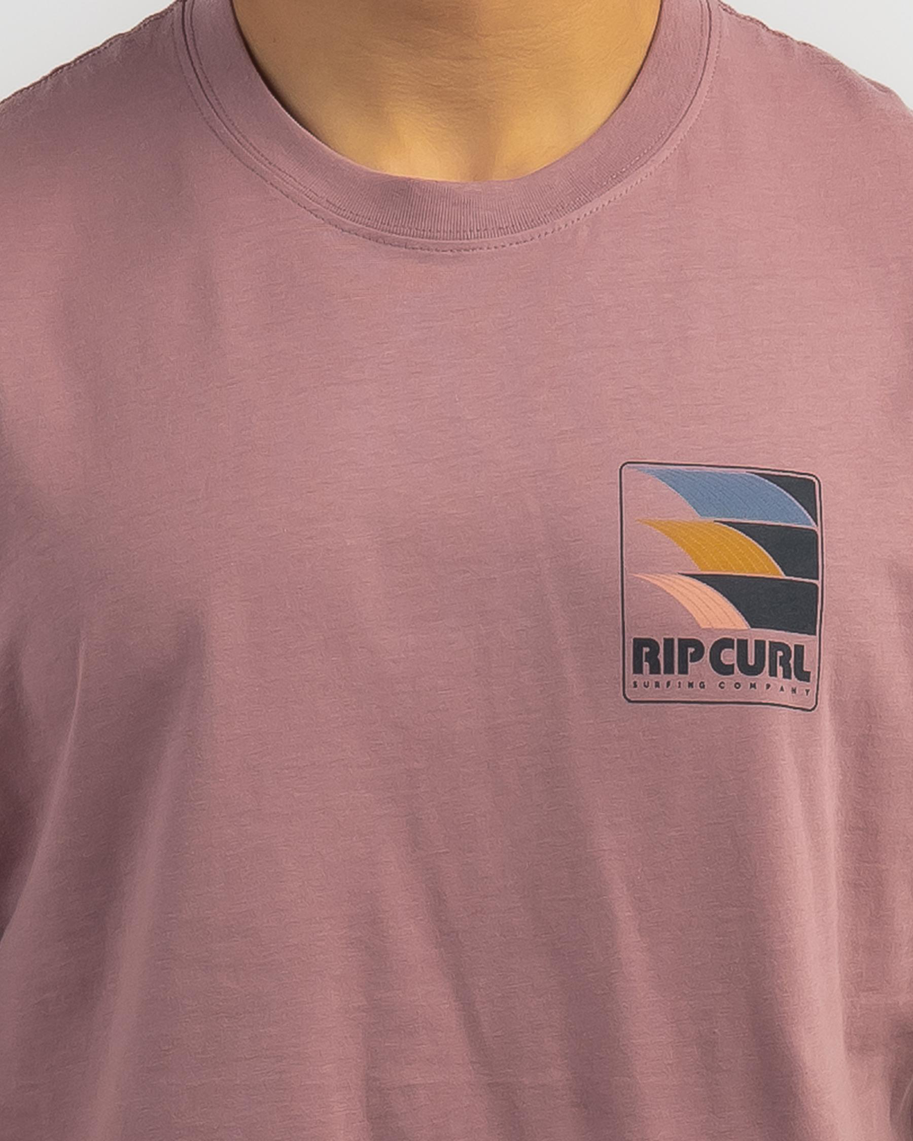 Shop Rip Curl Surf Revival Line Up T-Shirt In Mauve - Fast Shipping ...