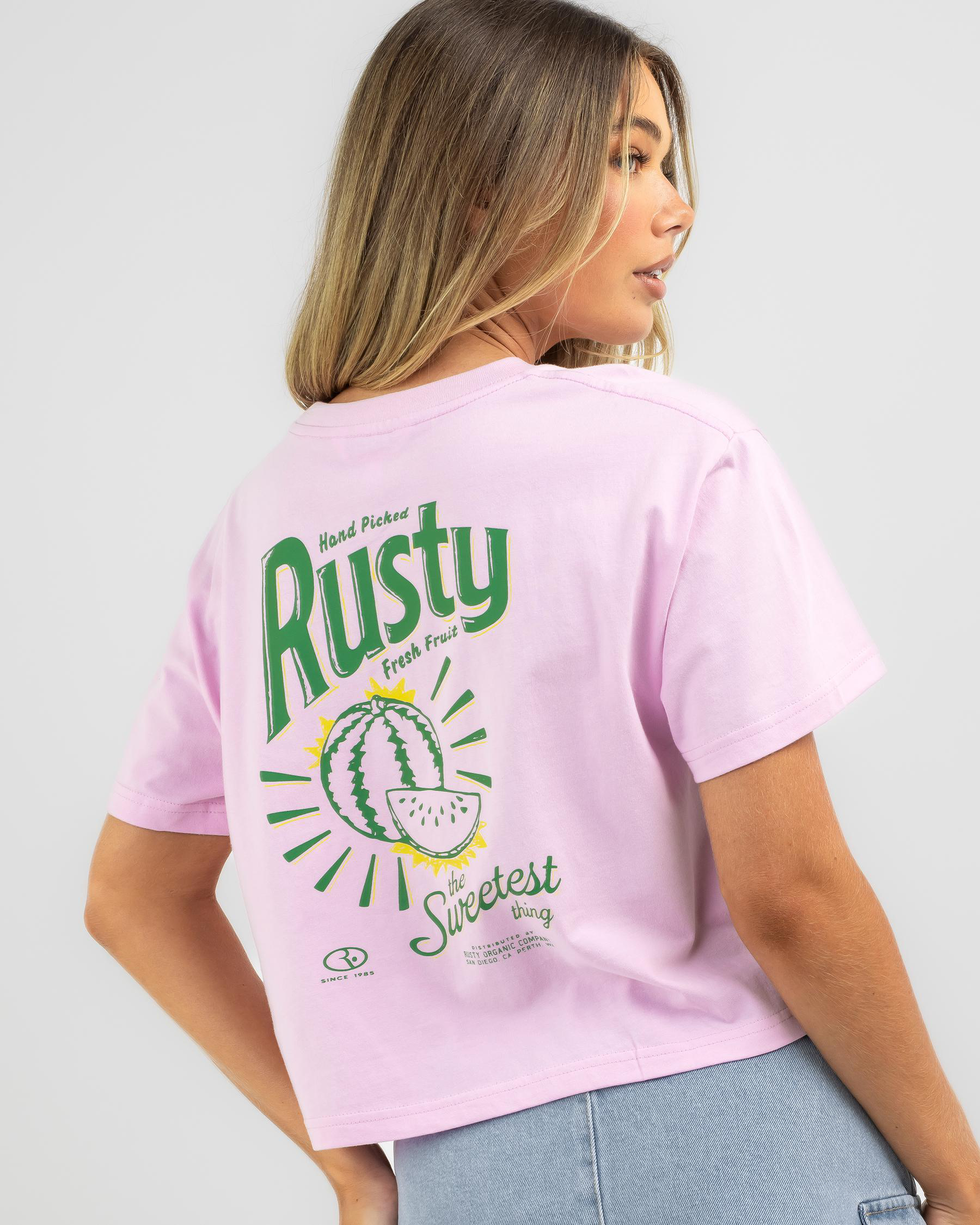 Shop Rusty Sweetest Thing Relaxed Crop T-Shirt In Pink Diamond - Fast ...