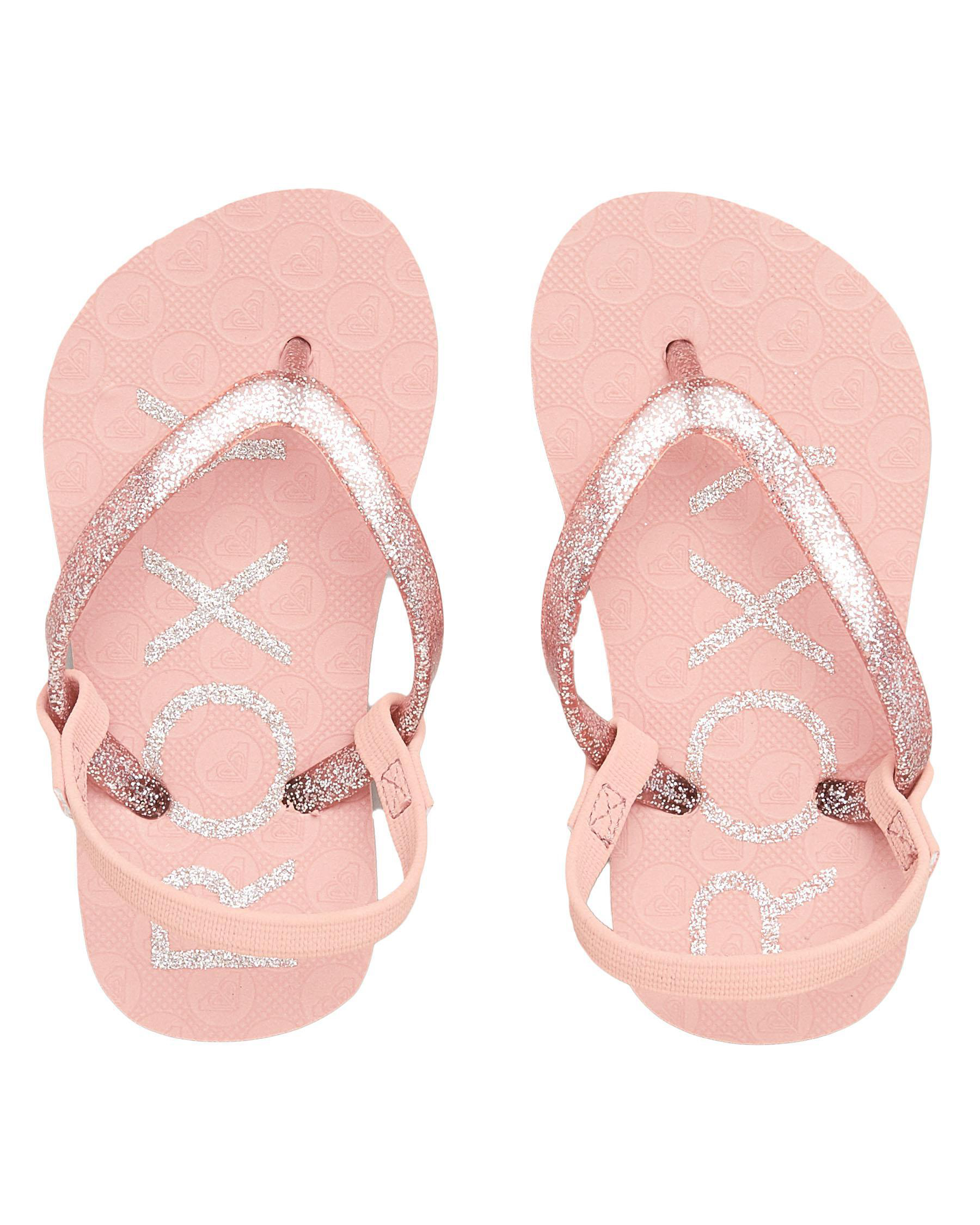 Roxy Toddlers' Viva Sparkle Thongs In Amber Rose - Fast Shipping & Easy ...