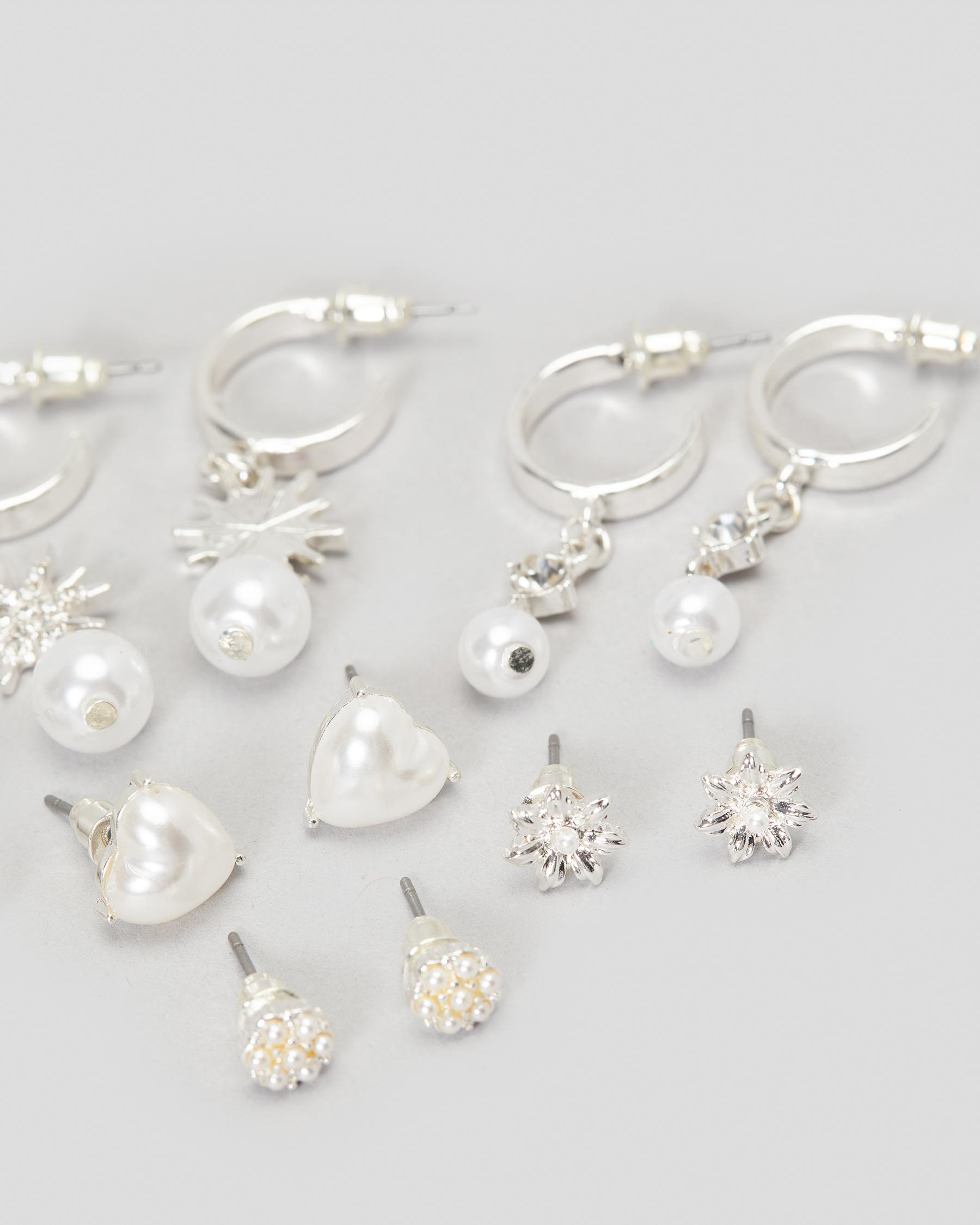 Shop Karyn In LA Caribbean Earring Pack In Shiny Silver - Fast Shipping ...