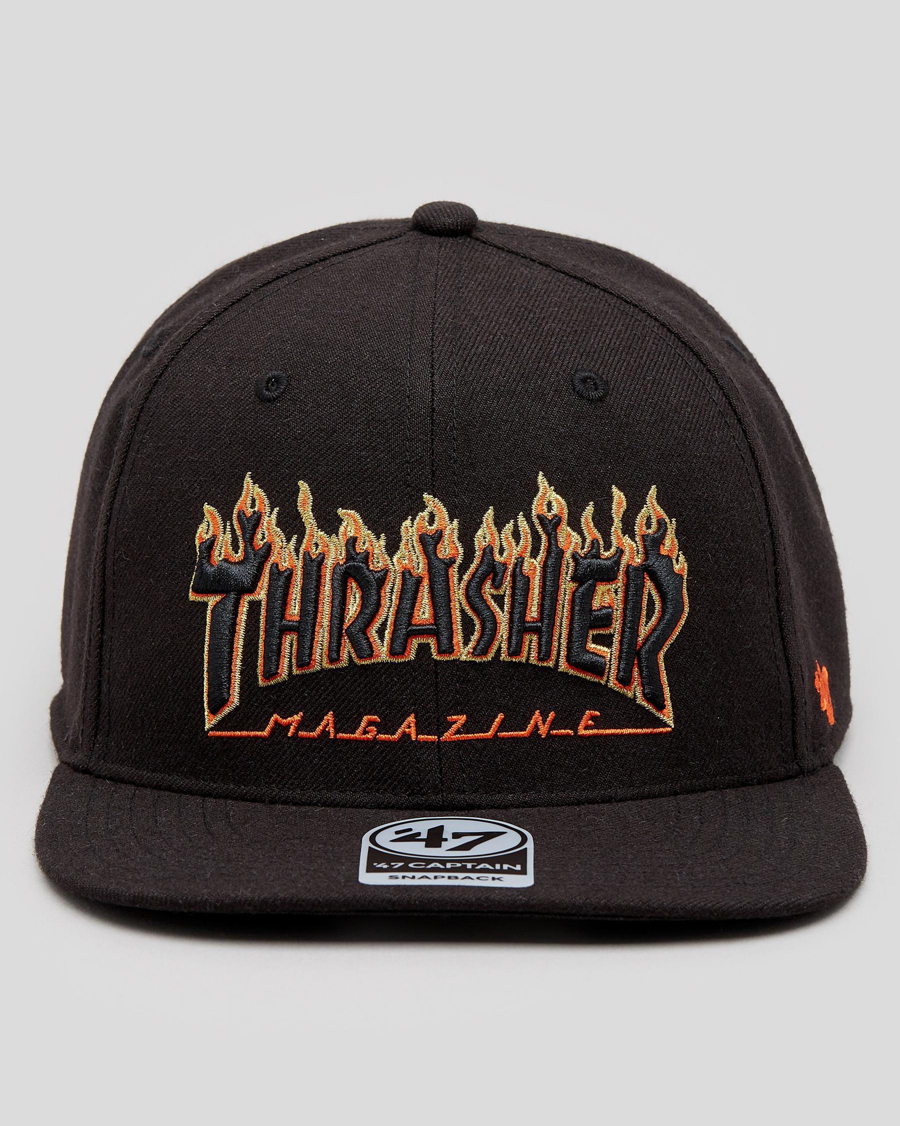 Shop Forty Seven Goldfront '47 Captain Cap In Black - Fast Shipping ...