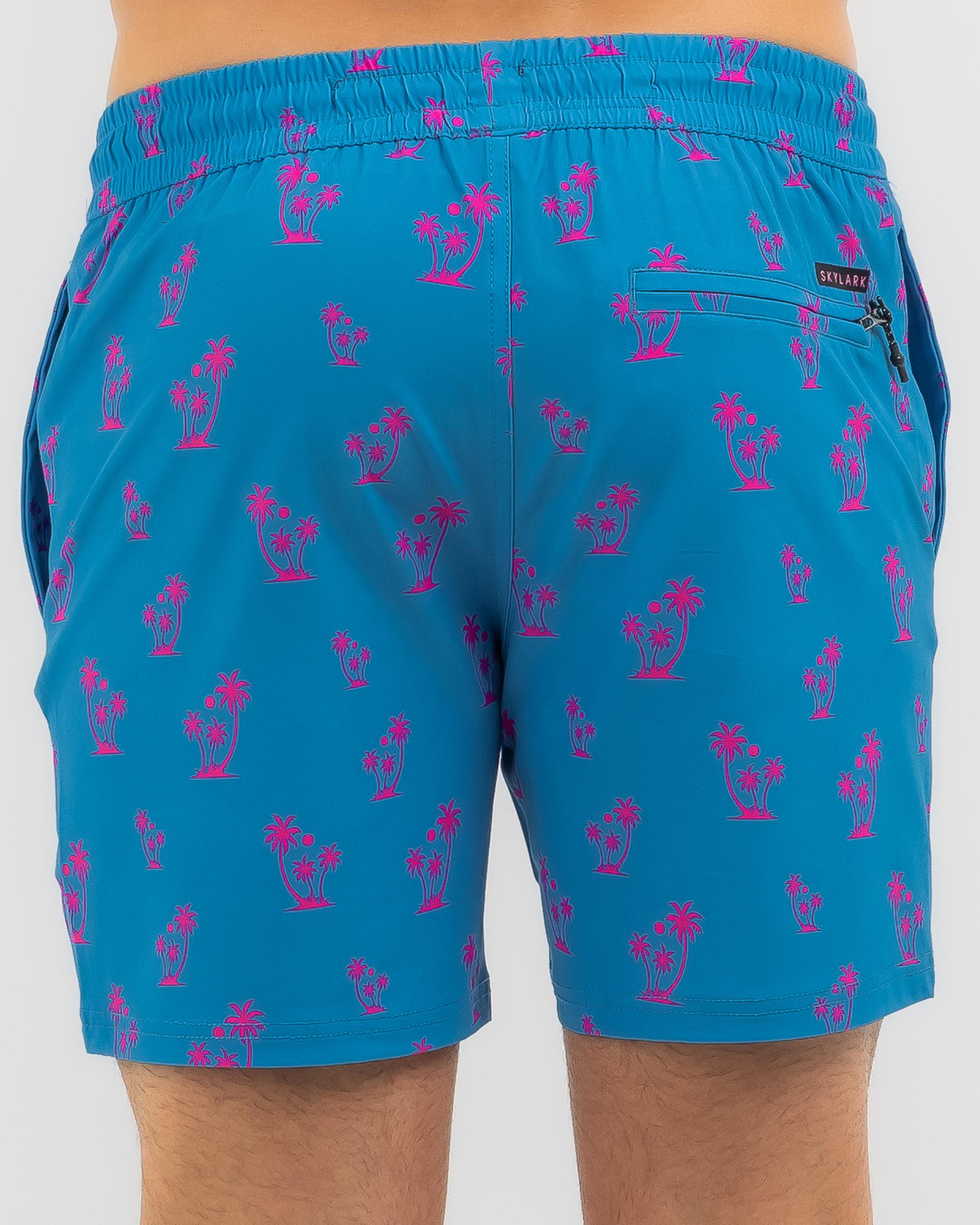 Shop Skylark Peak Elastic Waist Shorts In Cyan - Fast Shipping & Easy ...