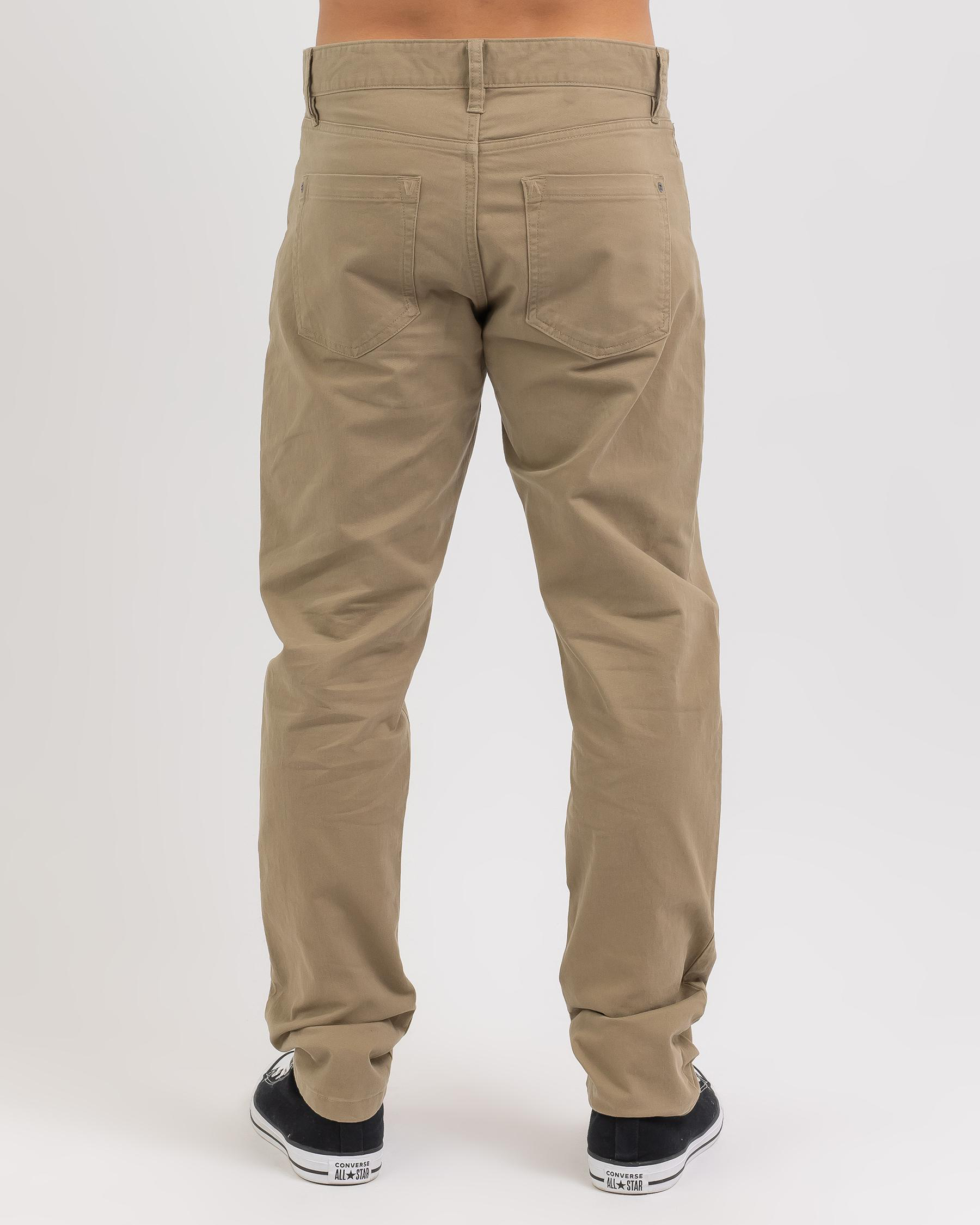 Shop RVCA Daggers Twill Pants In Wood - Fast Shipping & Easy Returns ...