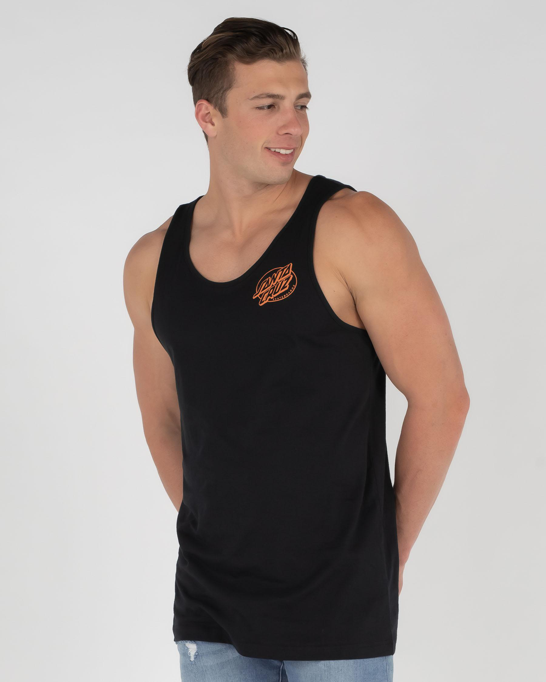 Santa Cruz Oval Dot Singlet In Black - FREE* Shipping & Easy Returns ...