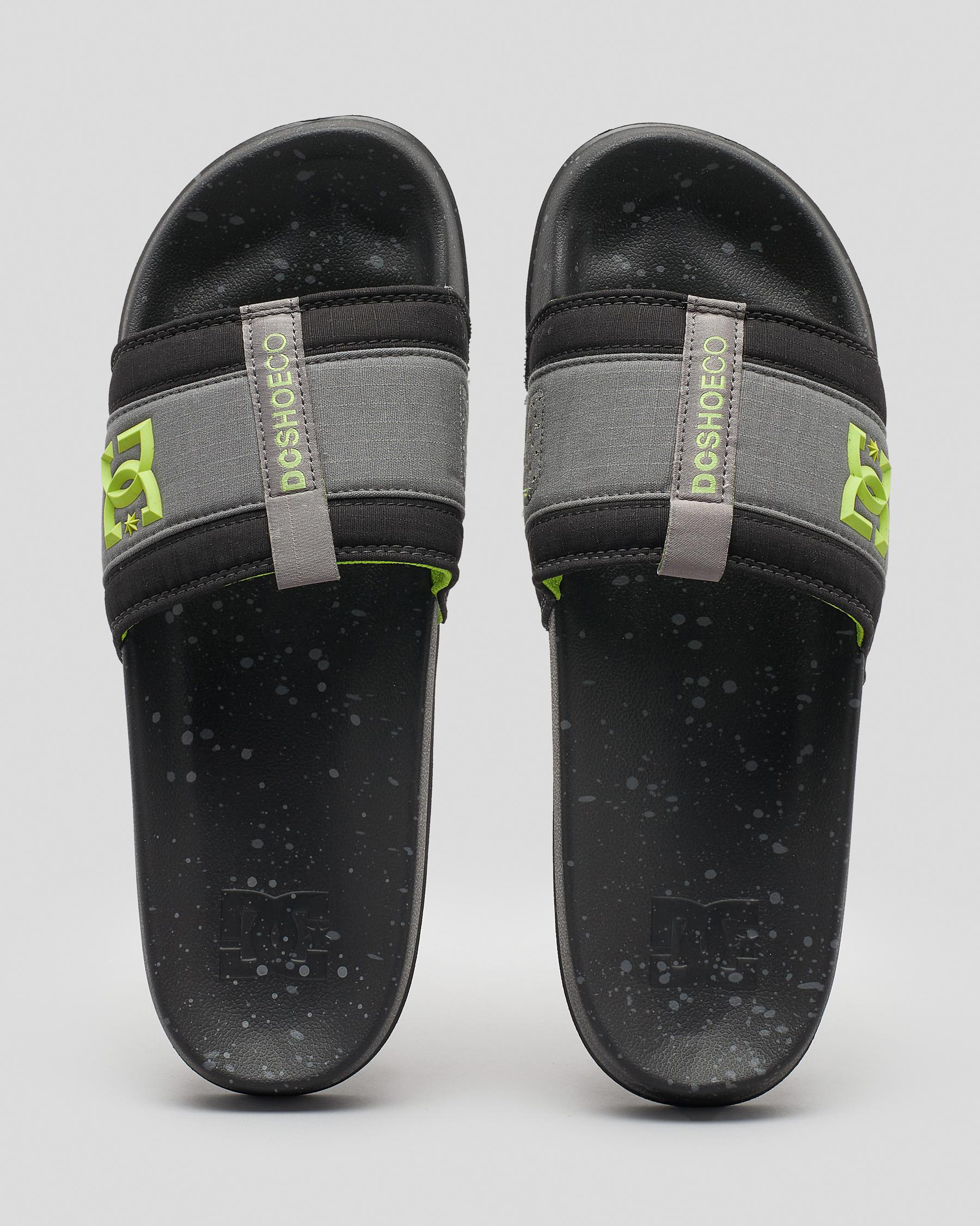 DC Shoes Lynx Slides In Black/lime Green - FREE* Shipping & Easy ...