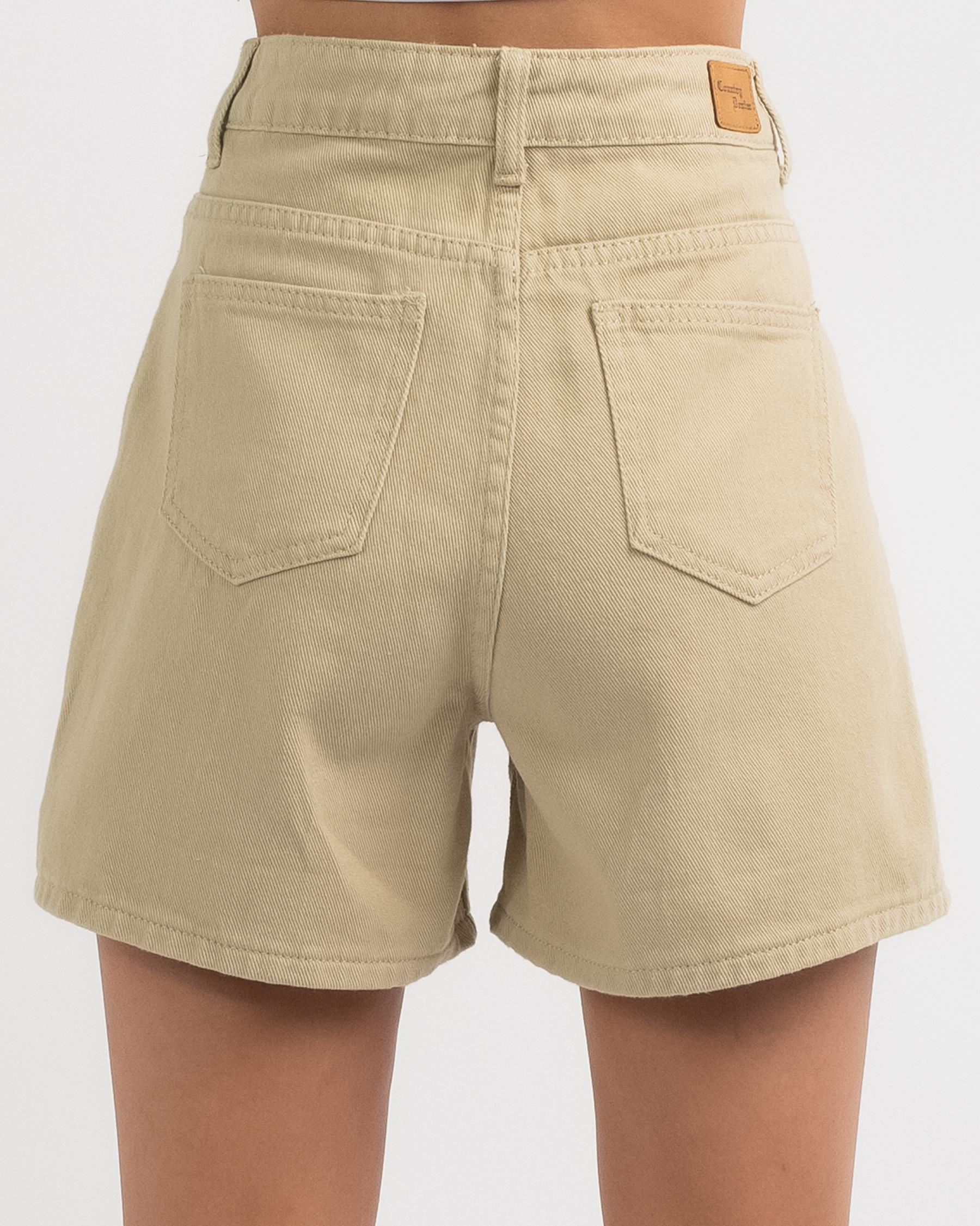 Shop Country Denim Otto Shorts In Beige - Fast Shipping & Easy Returns ...