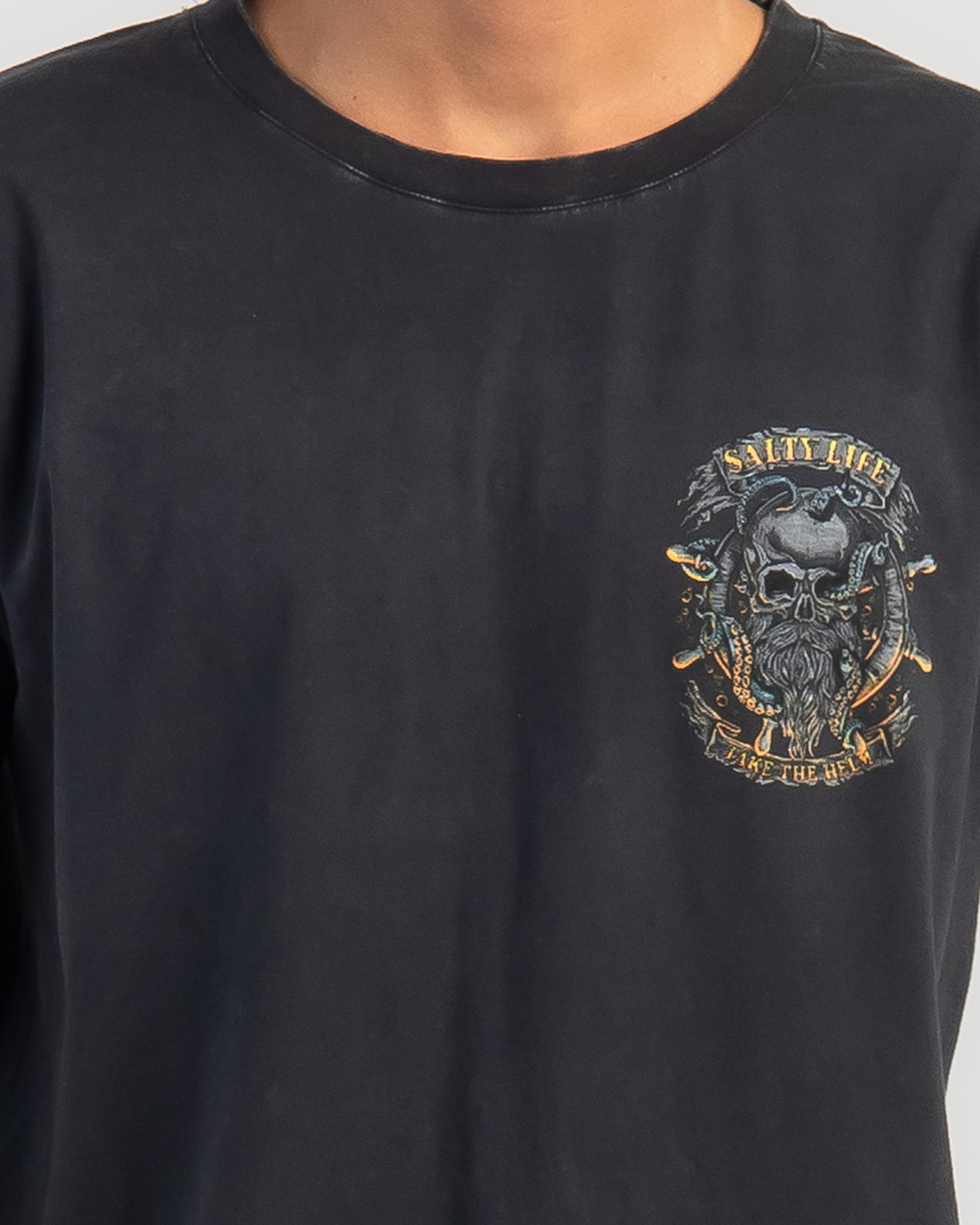 Shop Salty Life Sea Devils T-Shirt In Black Acid - Fast Shipping & Easy ...