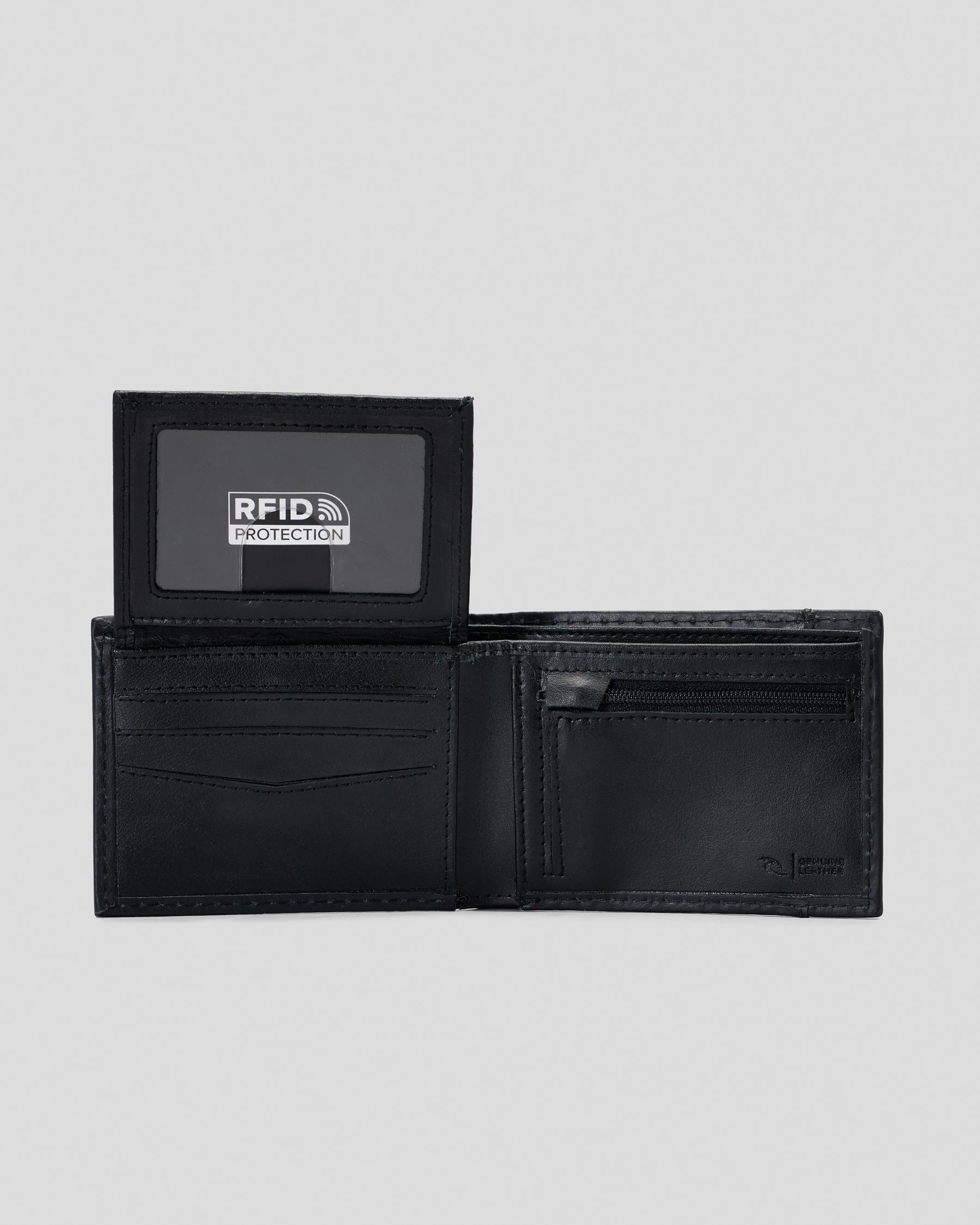 Shop Rip Curl Stashed RFID All Day Leather Wallet In Black - Fast ...