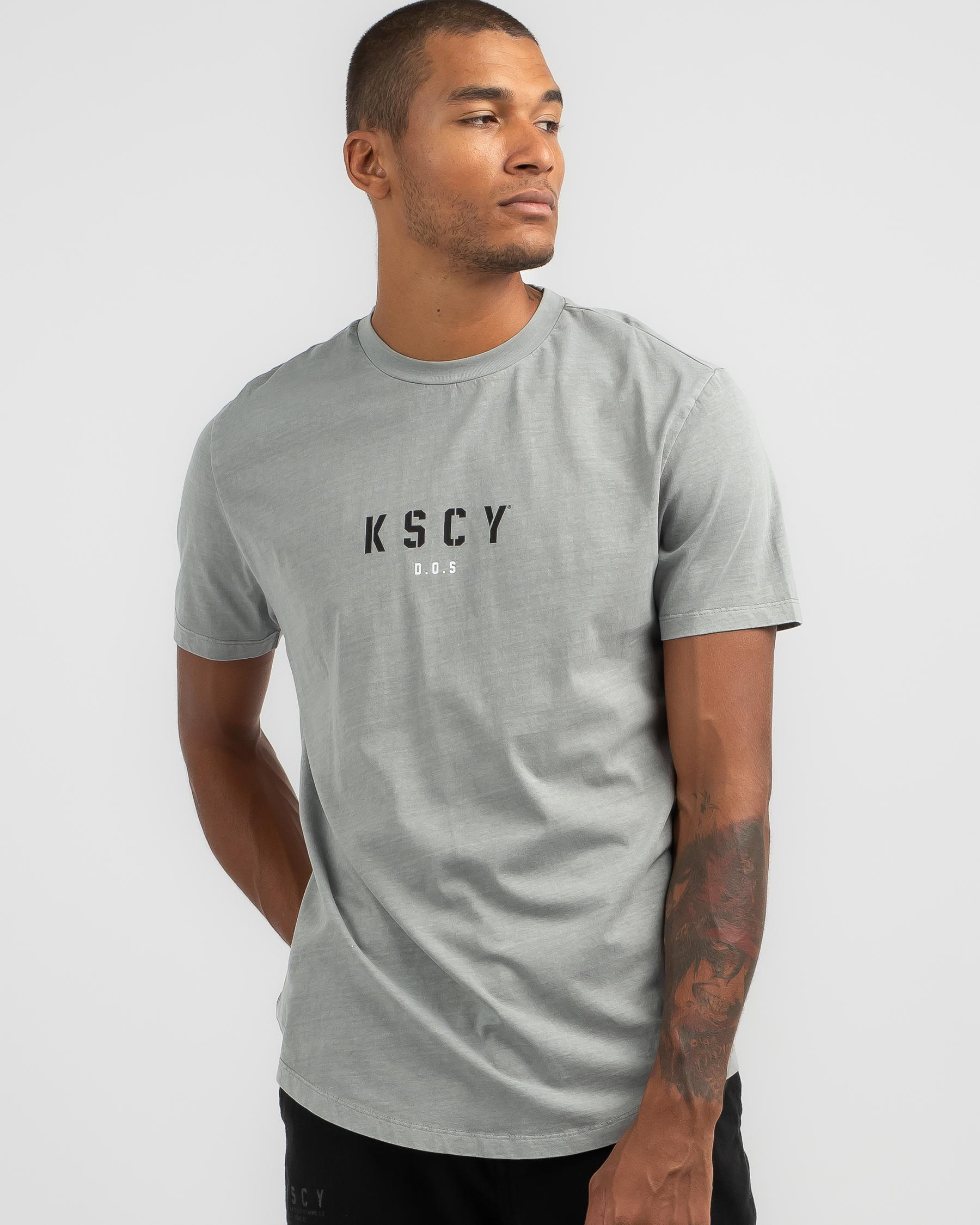 Shop Kiss Chacey Lambert Dual Curved T-Shirt In Pigment Limestone ...