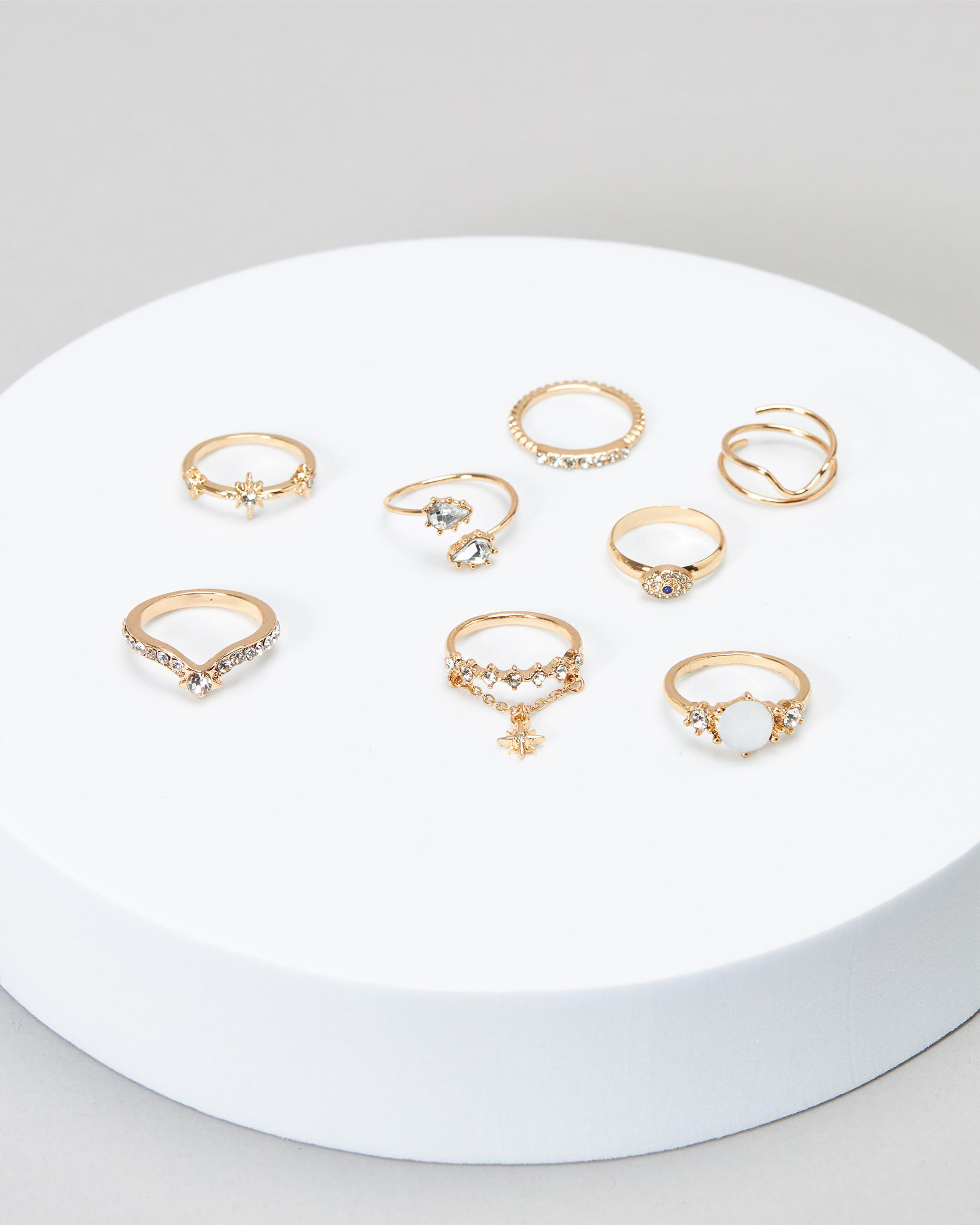 Karyn In LA Laura Ring Pack In Shiny Light Gold - Fast Shipping & Easy ...