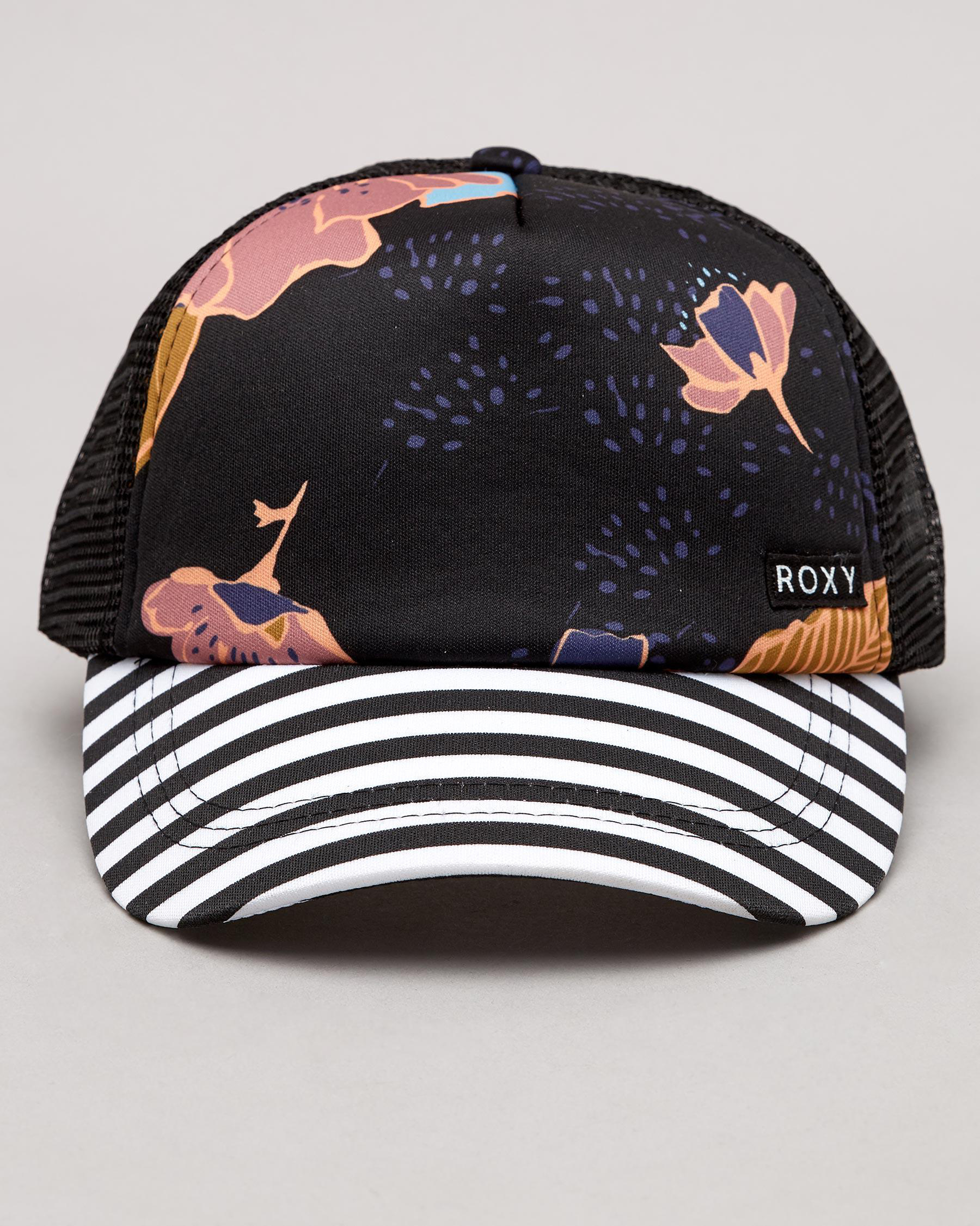 Shop Roxy Girls' Honey Coconut Trucker Cap In Anthracite New Town ...