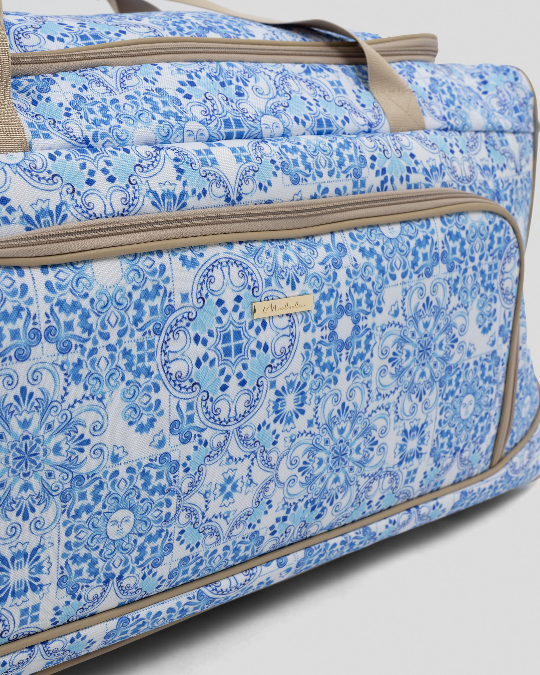Shop Mooloola Wynter Large Wheeled Travel Bag In Blue/white - Fast ...