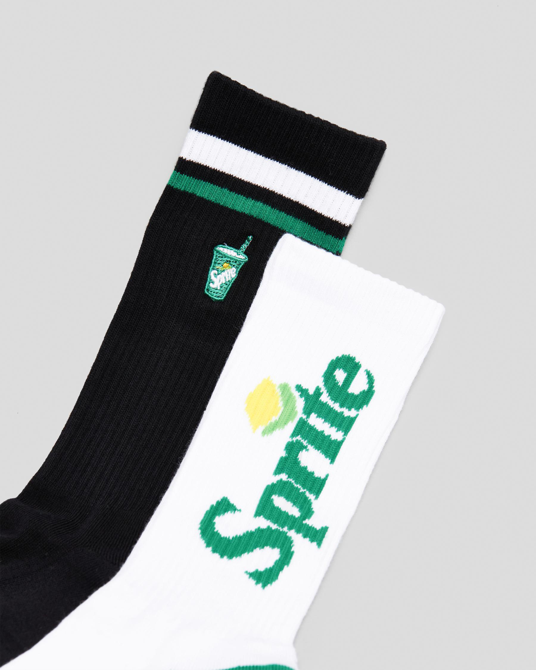 Shop FOOT-IES Sprite Old Logo Sneaker Socks 2 Pack In White/black ...