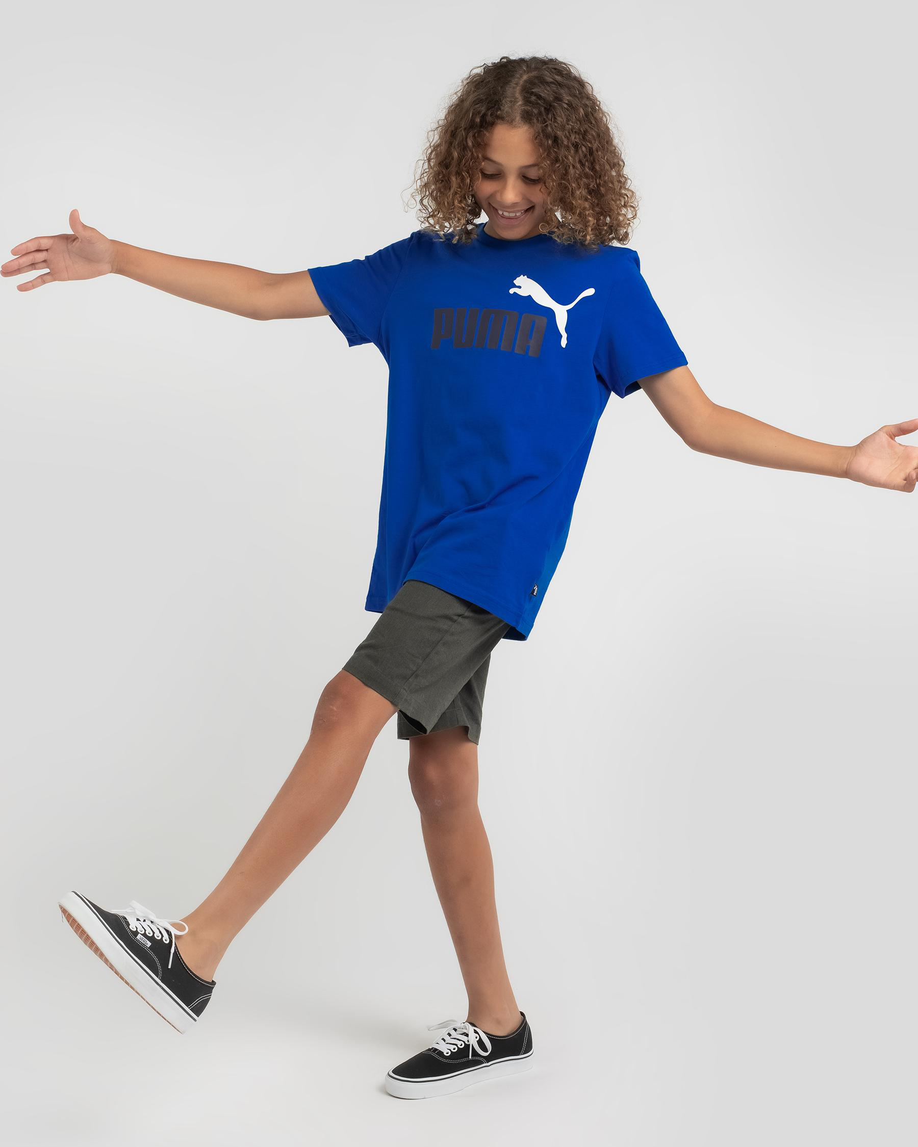 Shop Puma Boys' Colour Block T-Shirt In Future Blue - Fast Shipping ...