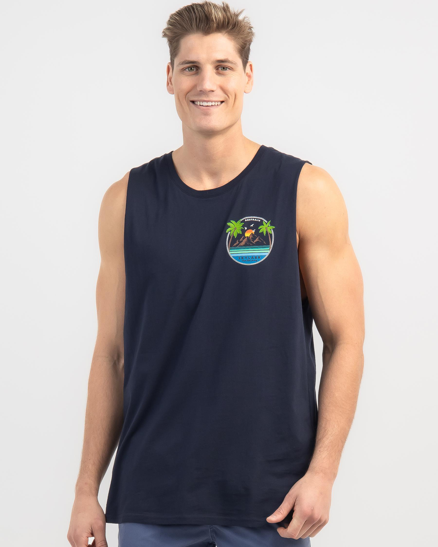 Skylark Coastal Muscle Tank In Navy - FREE* Shipping & Easy Returns ...