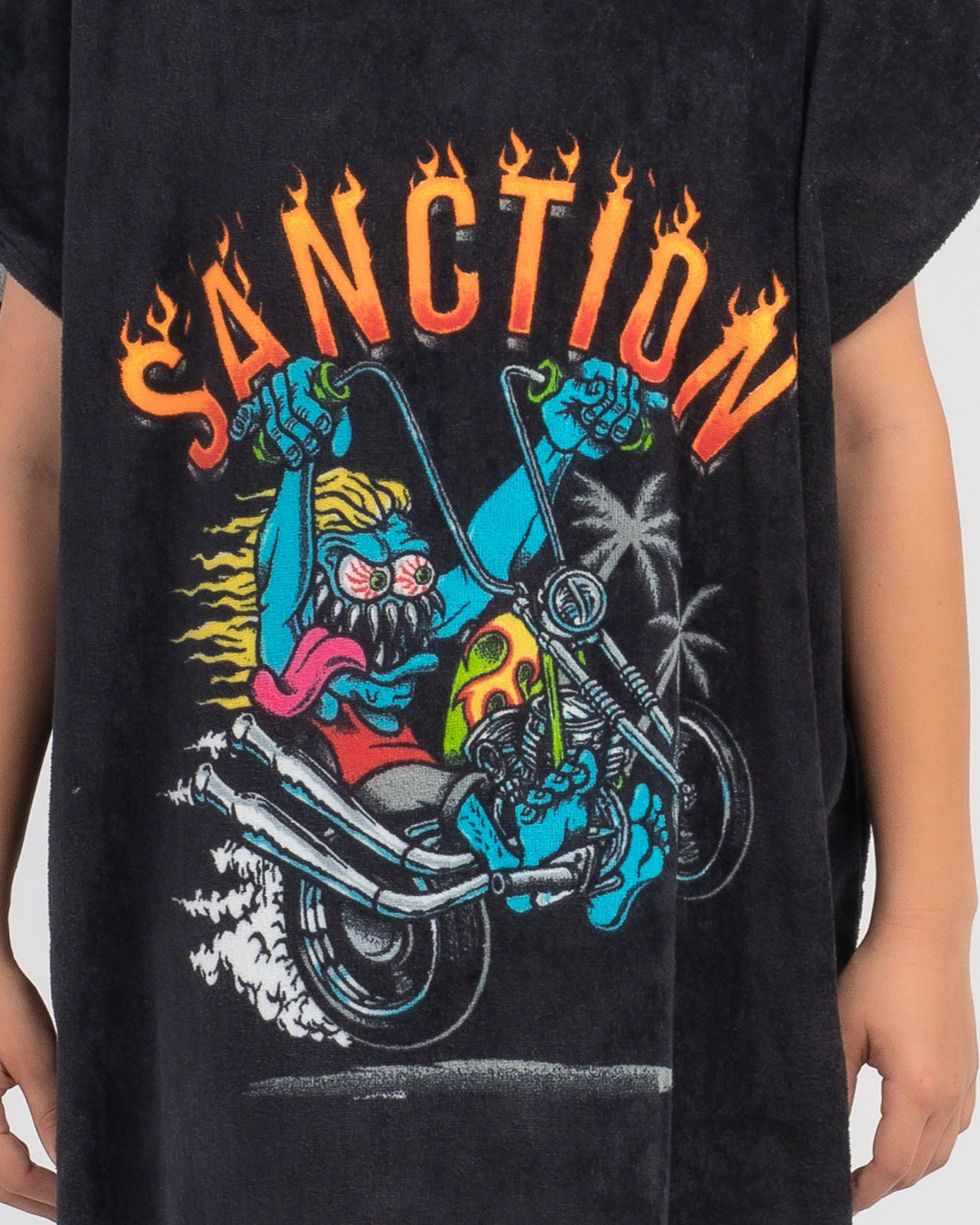 Shop Sanction Boys' Chopper Hooded Towel In Black - Fast Shipping ...