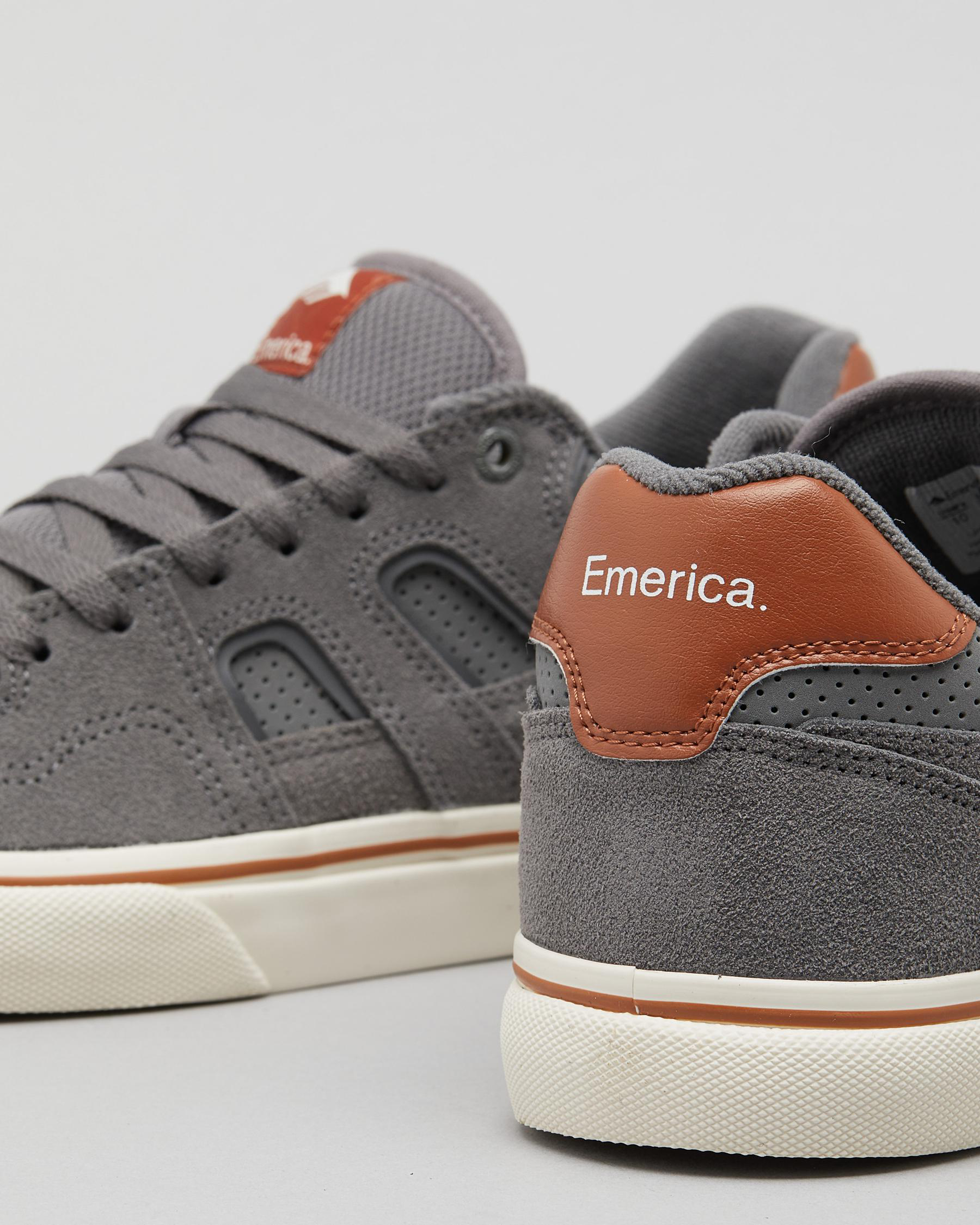 Shop Emerica Tilt G6 Vulc Shoes In Grey/tan - Fast Shipping & Easy ...