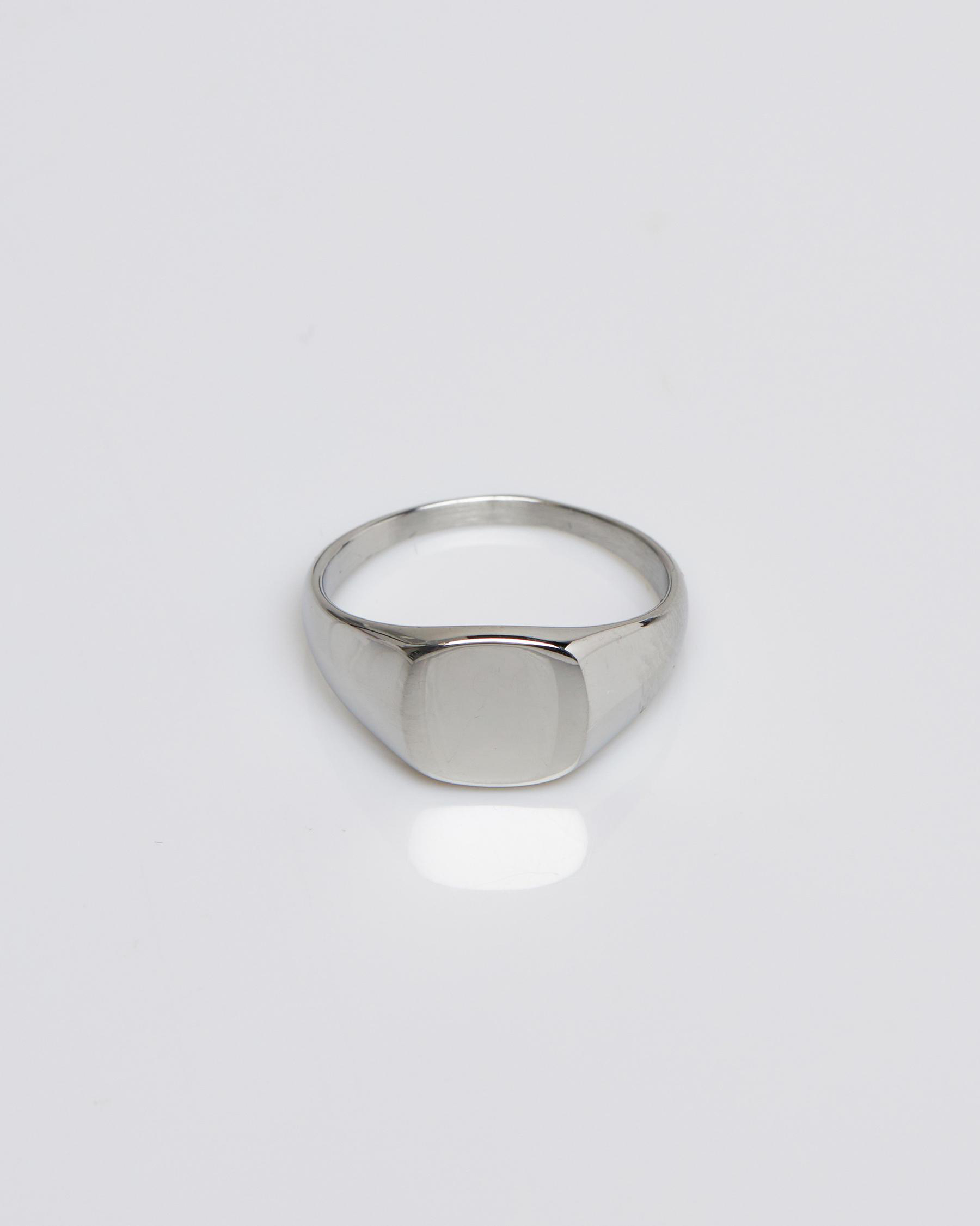 Shop Statement Collective Minimal Signet Ring In Silver - Fast Shipping ...