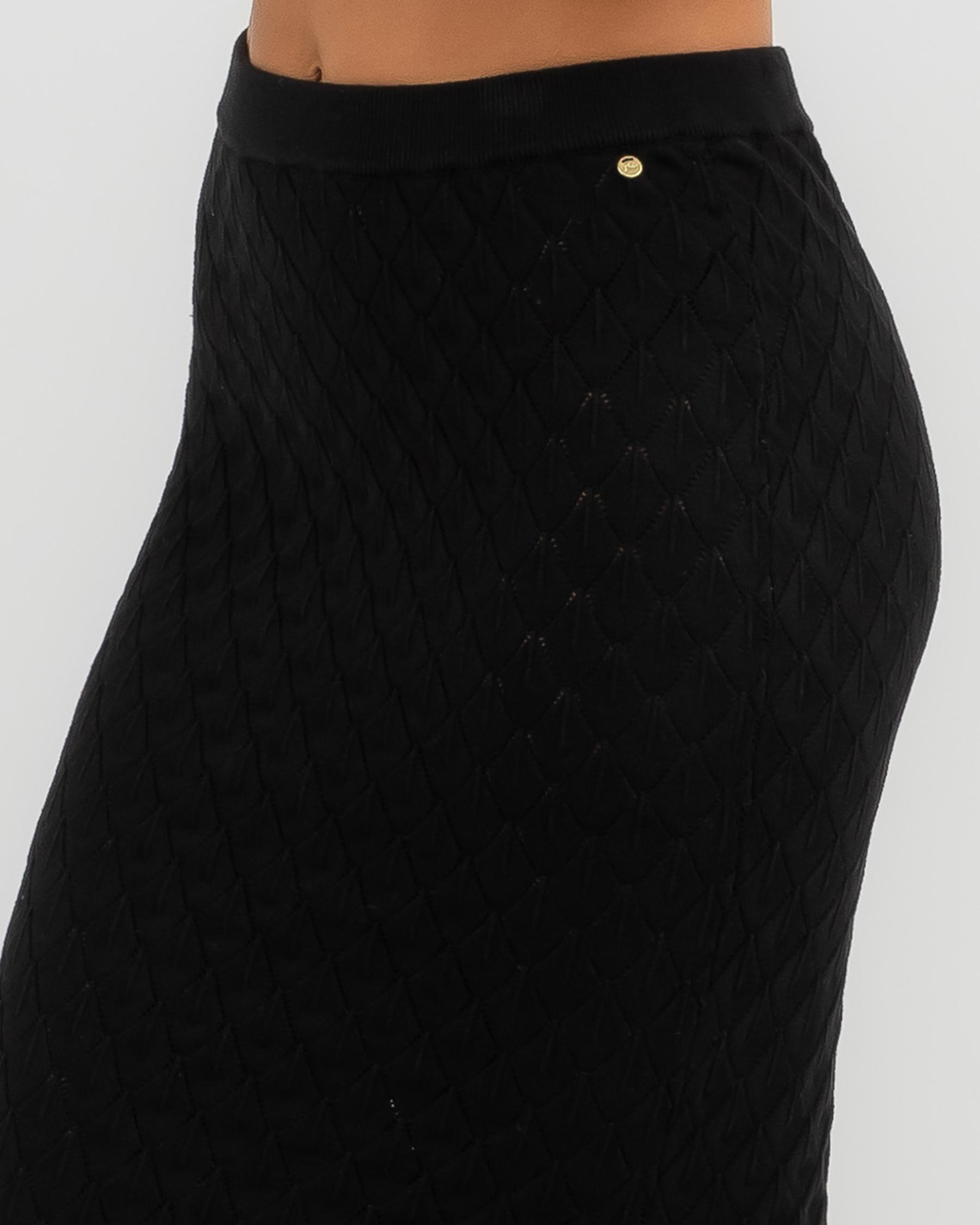 Shop Rusty Leo Maxi Knit Skirt In Black - Fast Shipping & Easy Returns ...