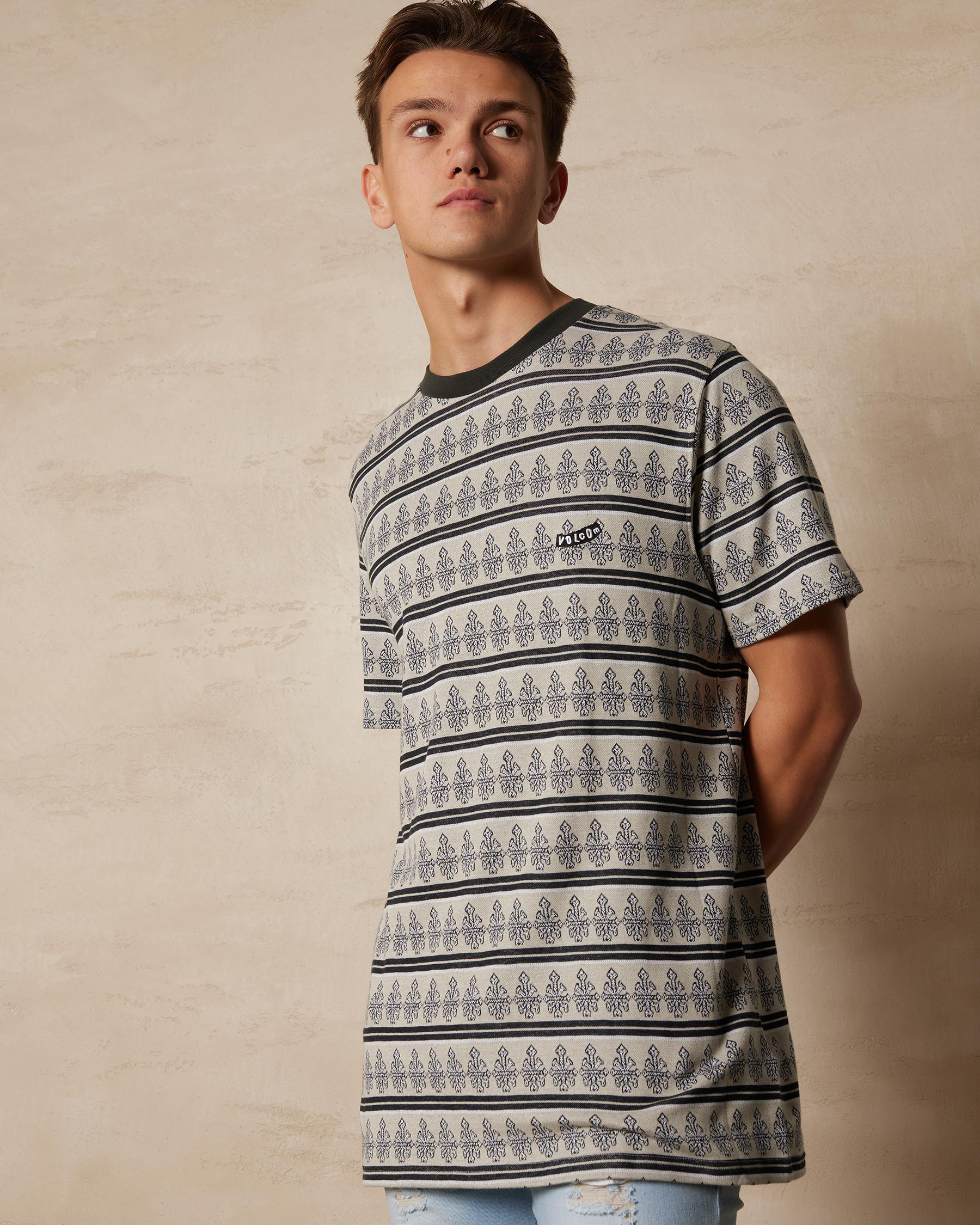 Shop Volcom Bone Stamp Crew Neck T-Shirt In Stone - Fast Shipping ...