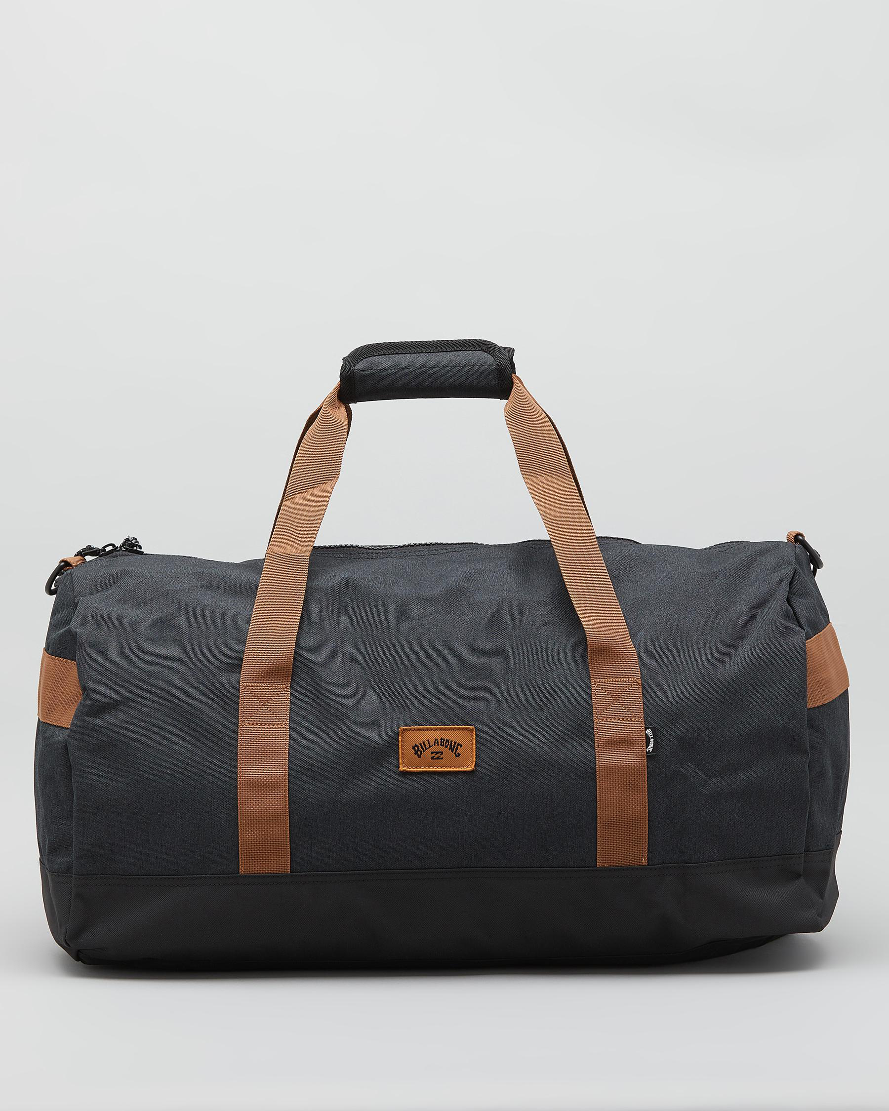 Shop Billabong Transit Duffle Bag In Black/tan - Fast Shipping & Easy ...