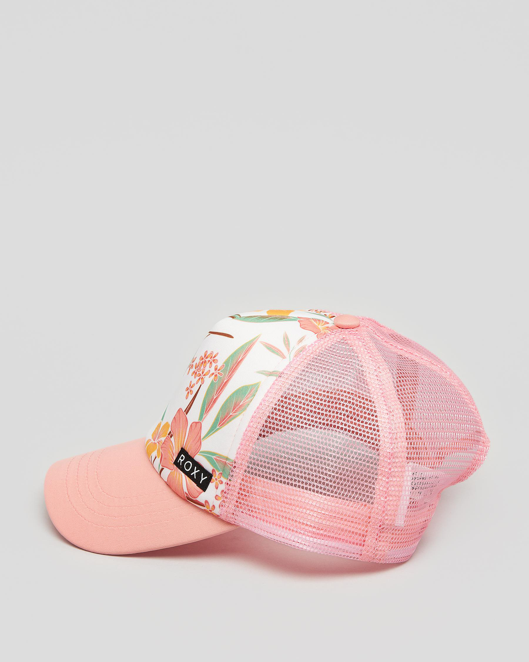 Shop Roxy Girls' Honey Coconut Trucker Cap In Bright White Chouarni ...