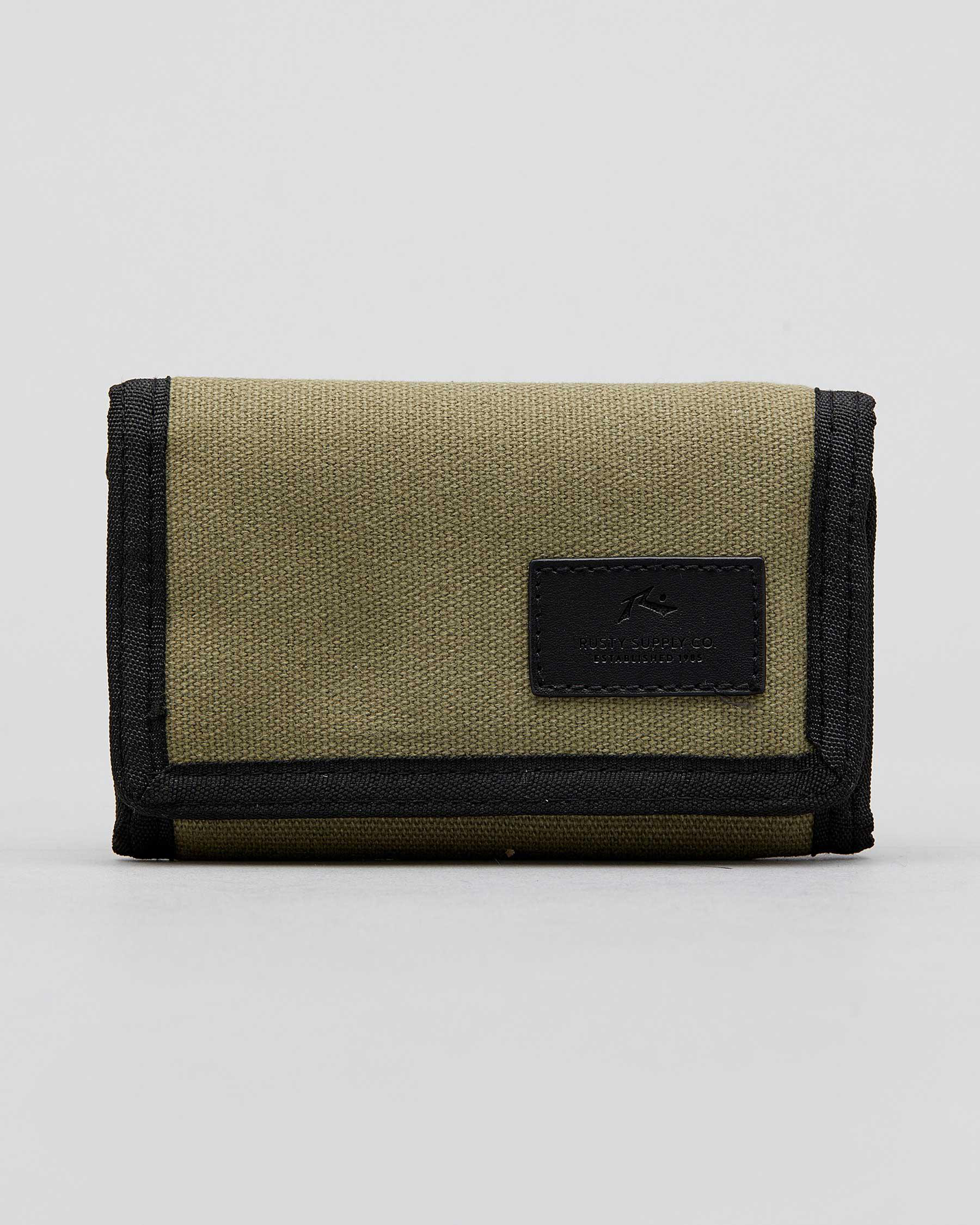 Shop Rusty Wander Tri-Fold Wallet In Dark Army - Fast Shipping & Easy ...