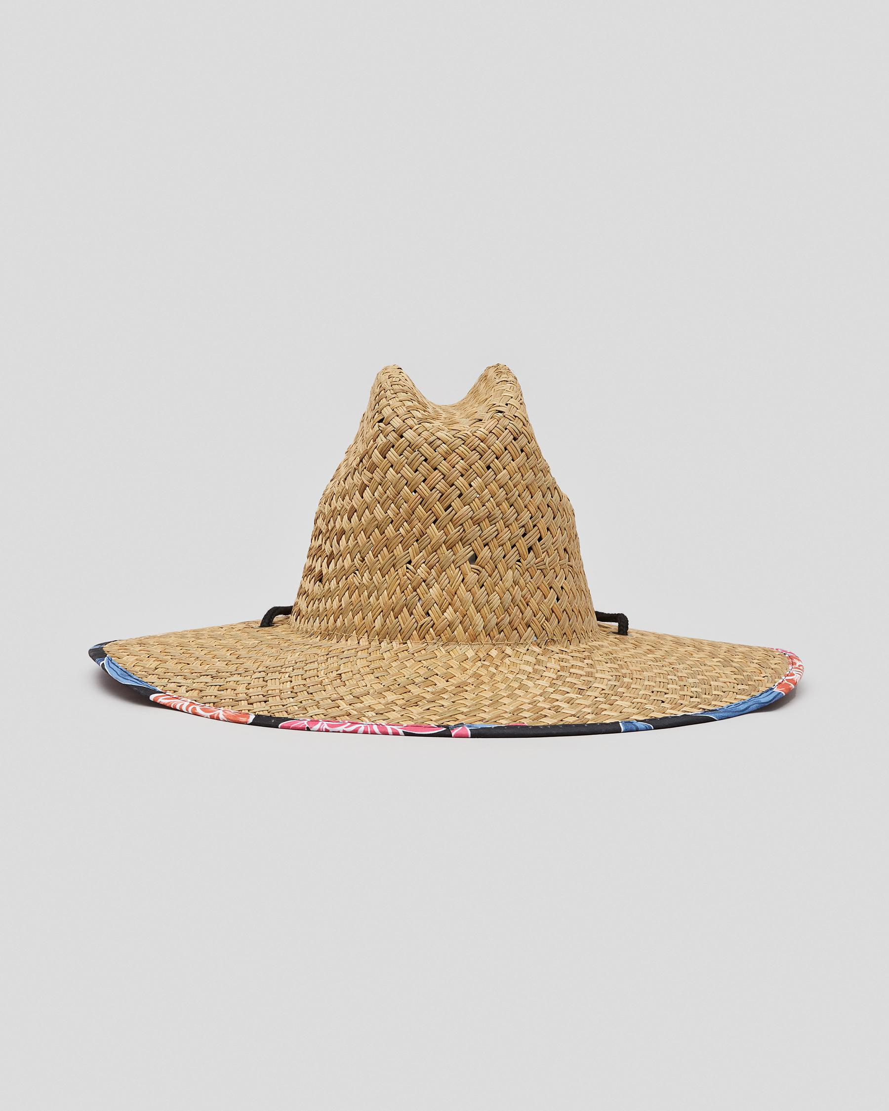 Shop Roxy Pina To My Colada Printed Panama Hat In Anthracite Tropical ...
