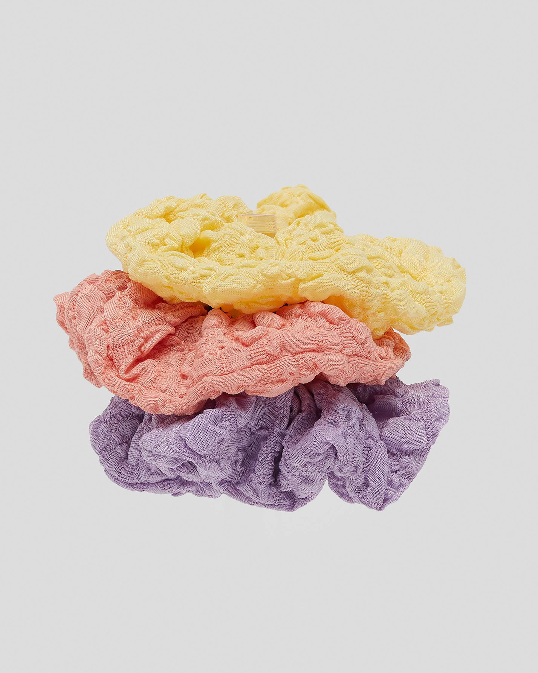 Shop Karyn In LA Elise Scrunchie Pack In Purple/yellow/peach - Fast ...