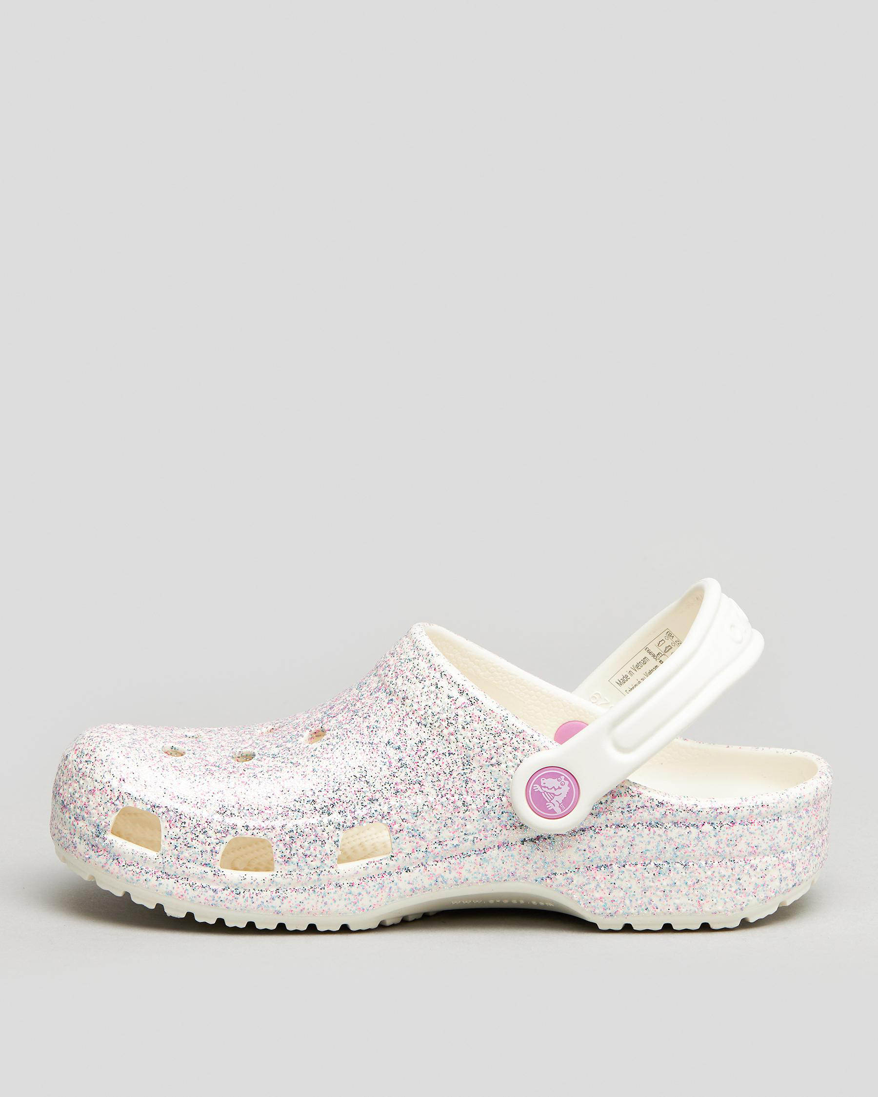 Shop Crocs Kids' Classic Glitter Clogs In Oyster - Fast Shipping & Easy Returns - City Beach ...