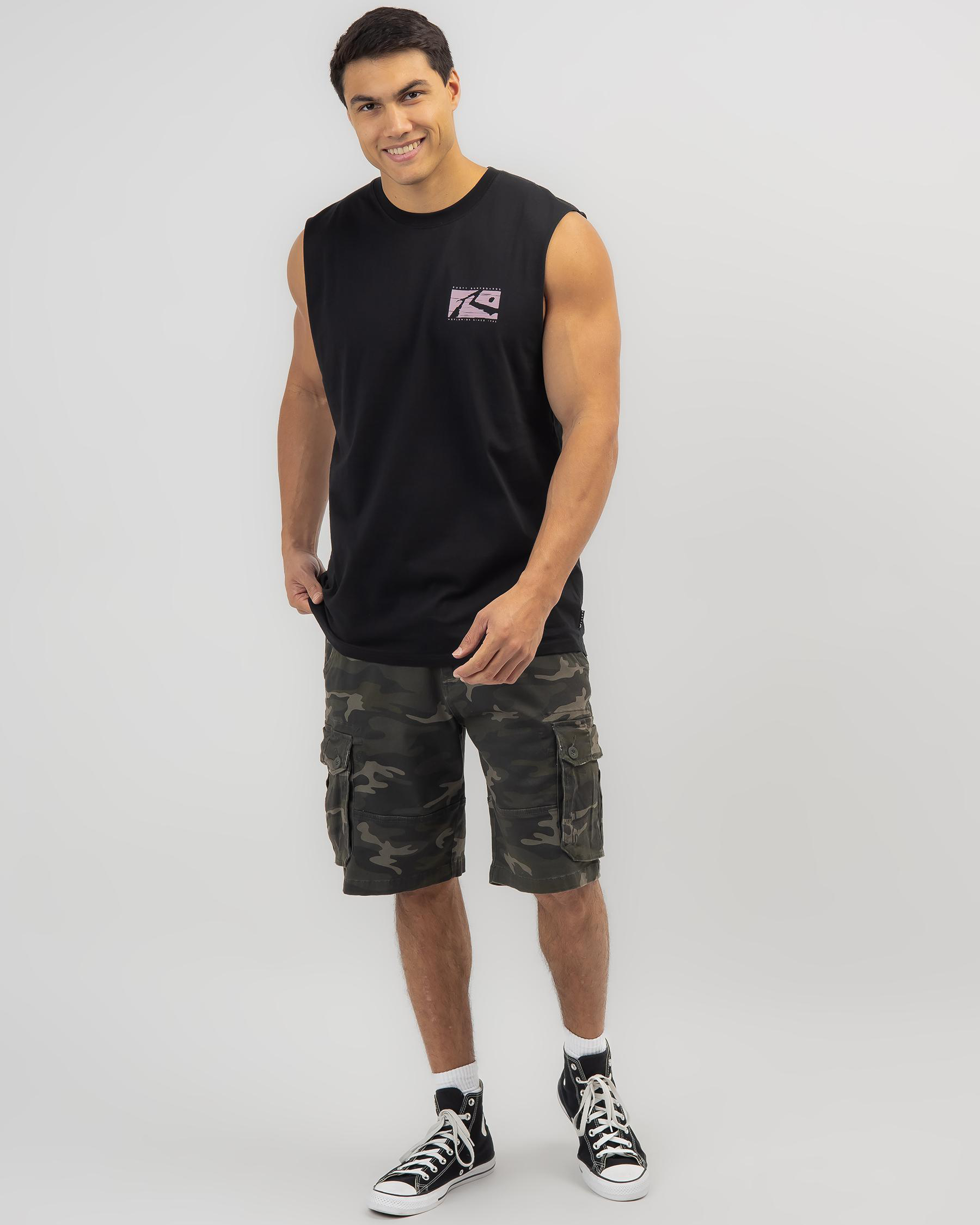 Shop Rusty R Dot Muscle Tank In Black - Fast Shipping & Easy Returns ...