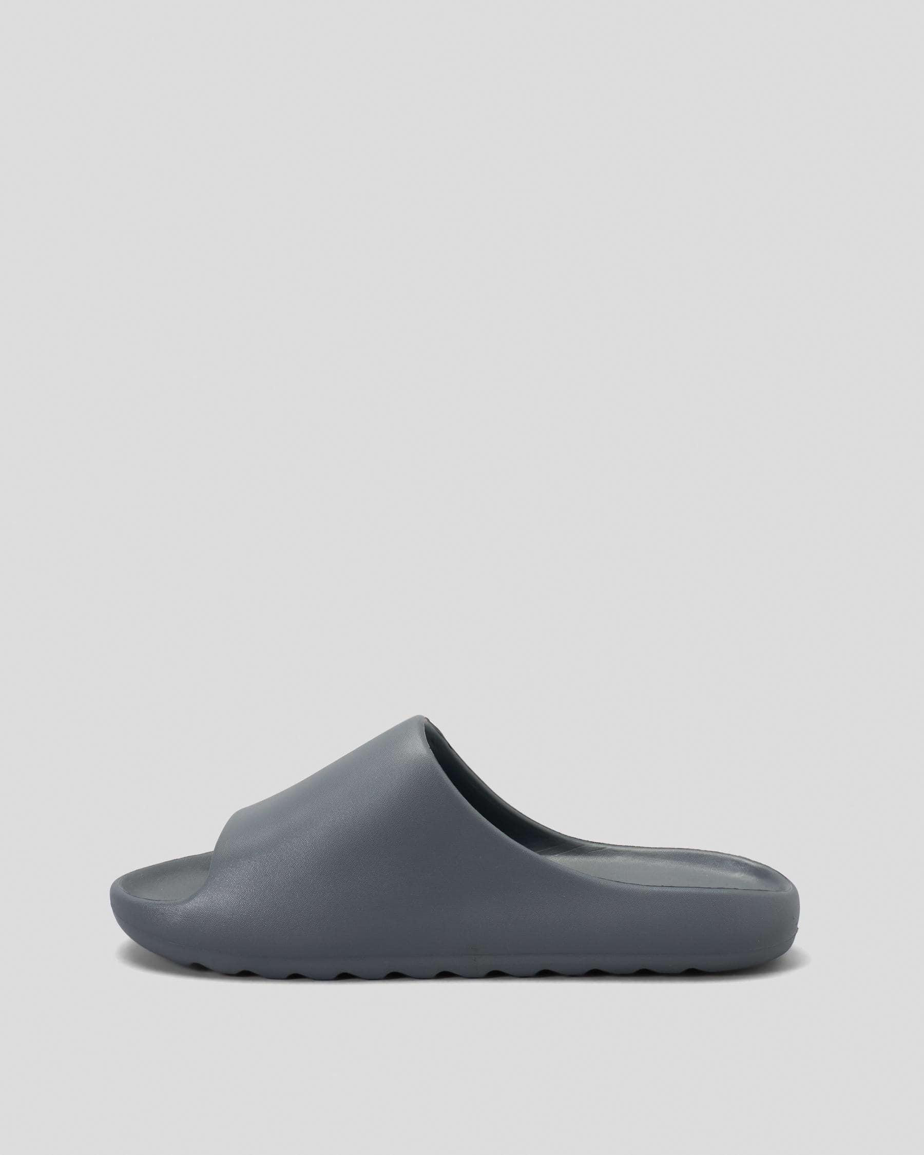 Shop Ava And Ever Trippin Slide Sandals In Slate - Fast Shipping & Easy ...