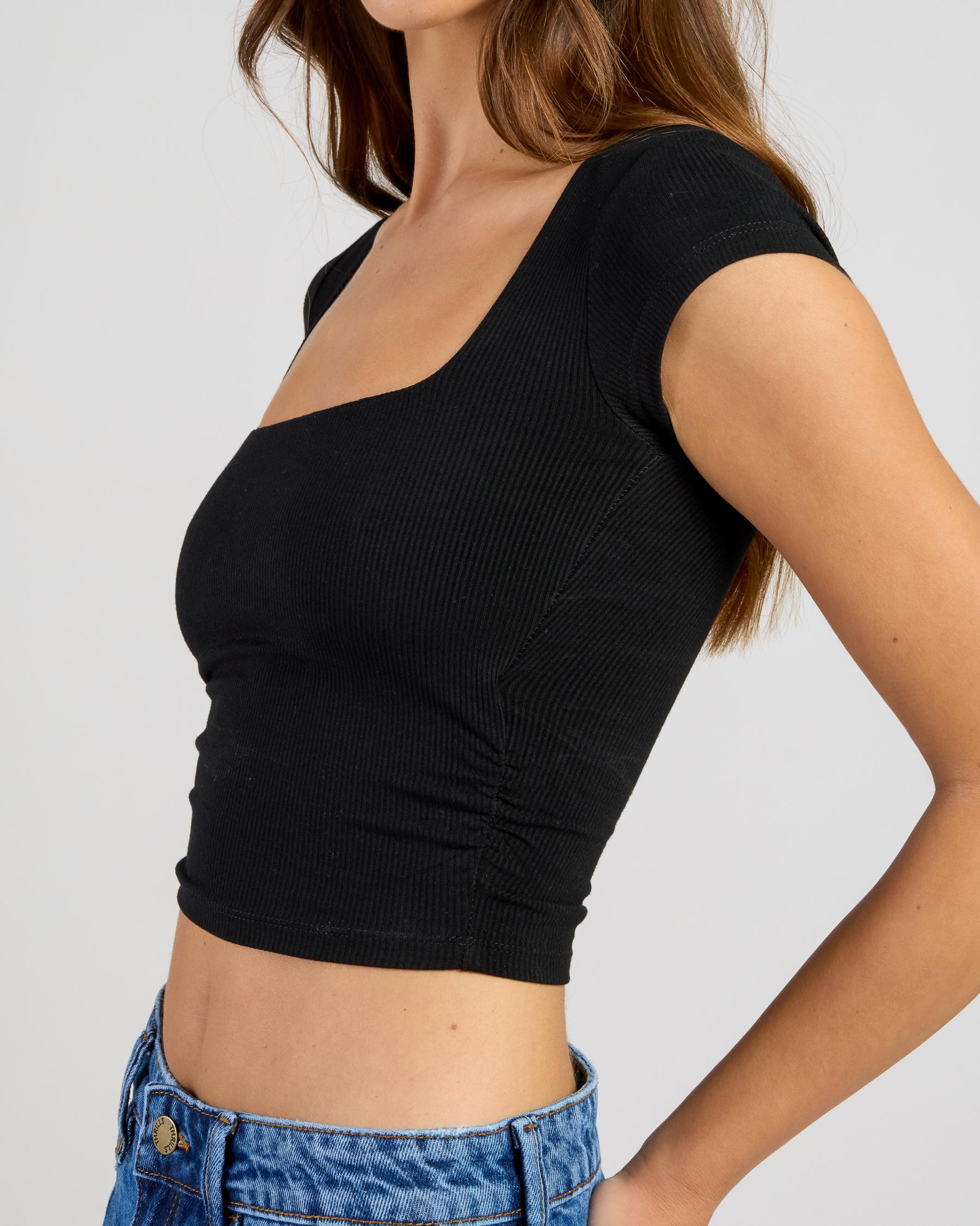 Shop Ava And Ever Basic Ruched Side Tee In Black - Fast Shipping & Easy Returns - City Beach ...