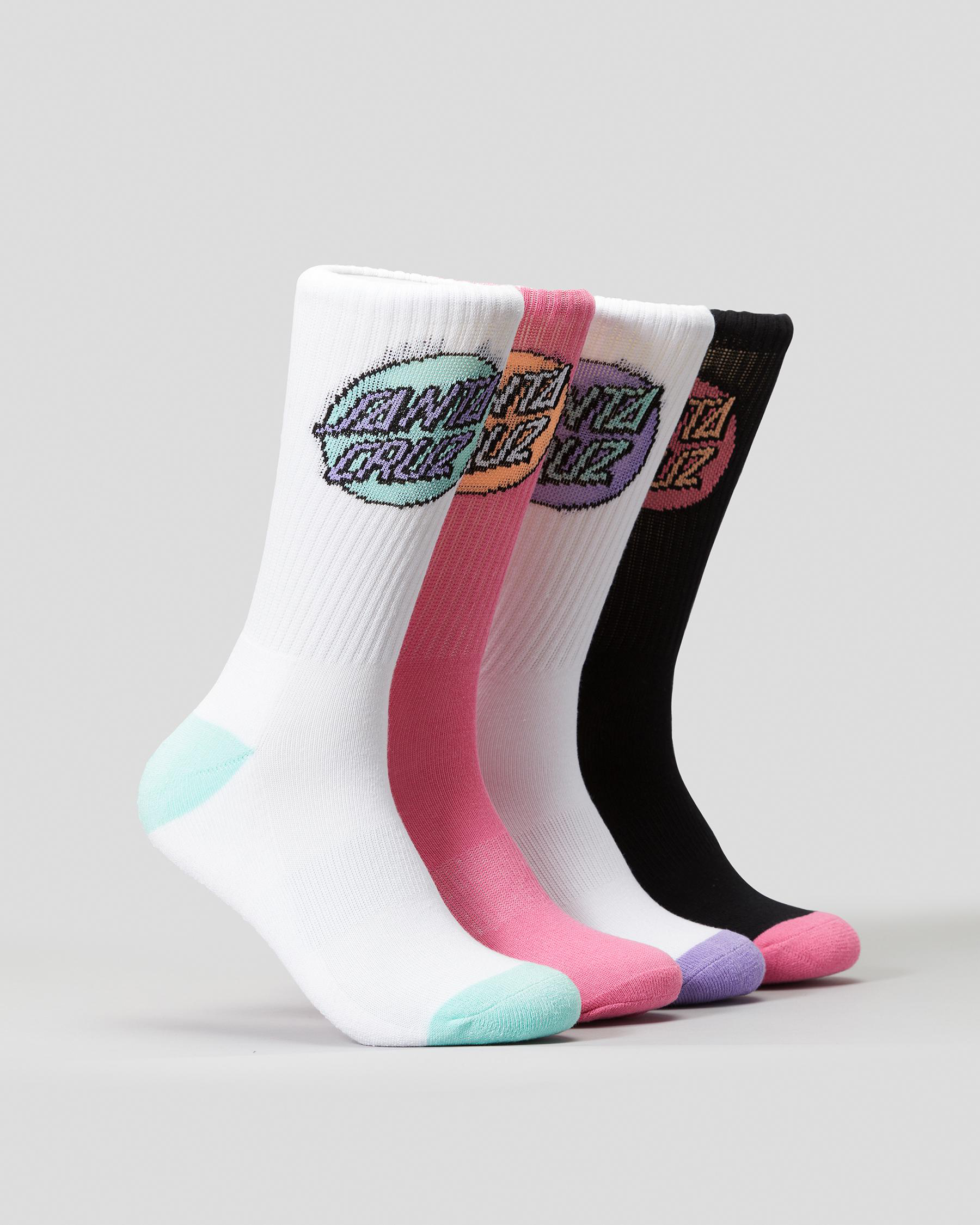 Shop Santa Cruz Pop Dot Sock 4 Pack In Multi - Fast Shipping & Easy ...