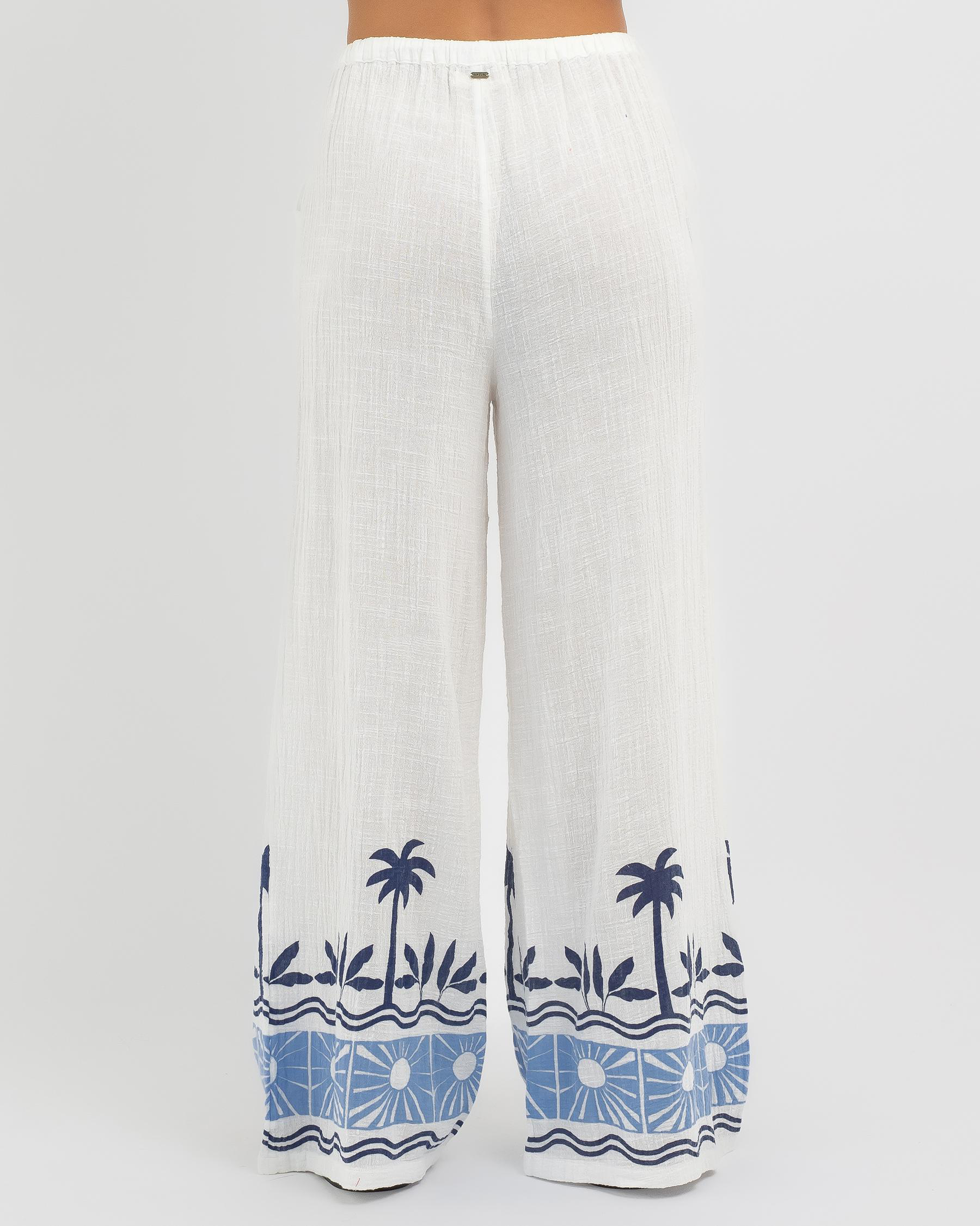 Shop Rip Curl Santorini Sun Beach Pants In Blue - Fast Shipping & Easy ...
